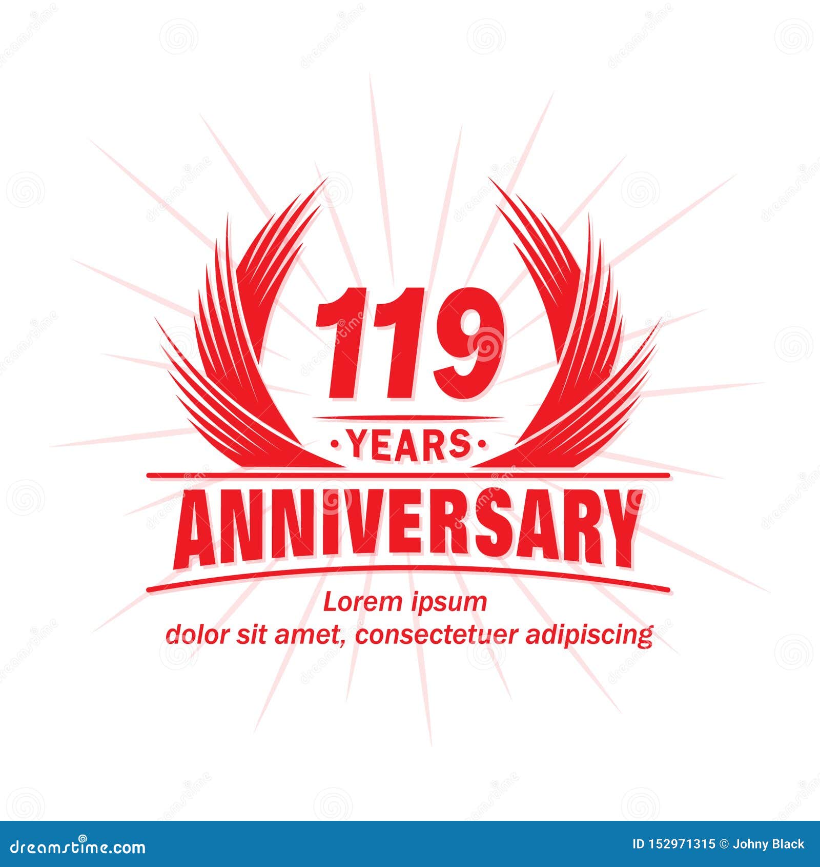 119 Years Anniversary. Elegant Anniversary Design. 119th Years Logo ...
