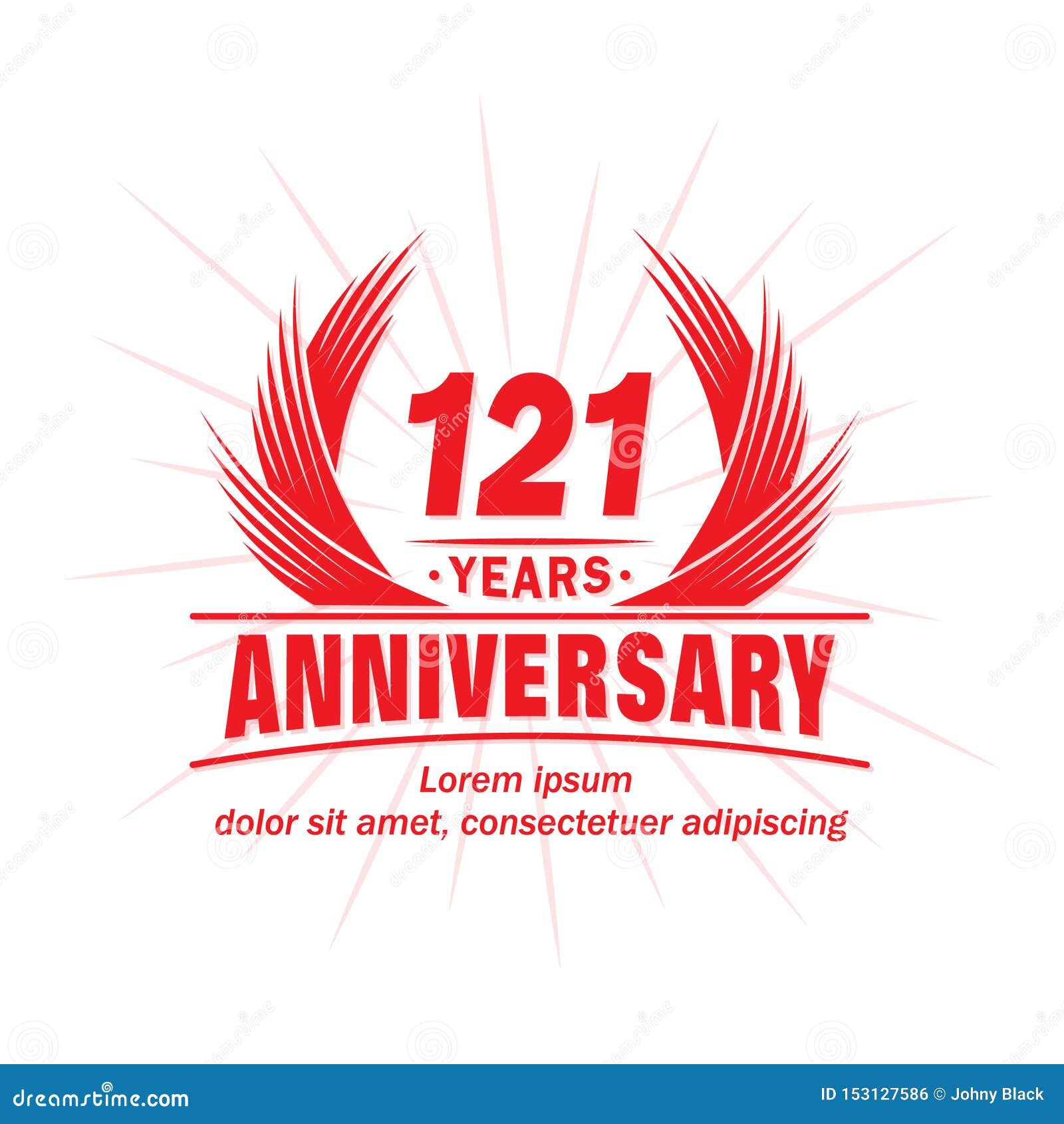 121 Years Anniversary. Elegant Anniversary Design. 121st Years Logo ...