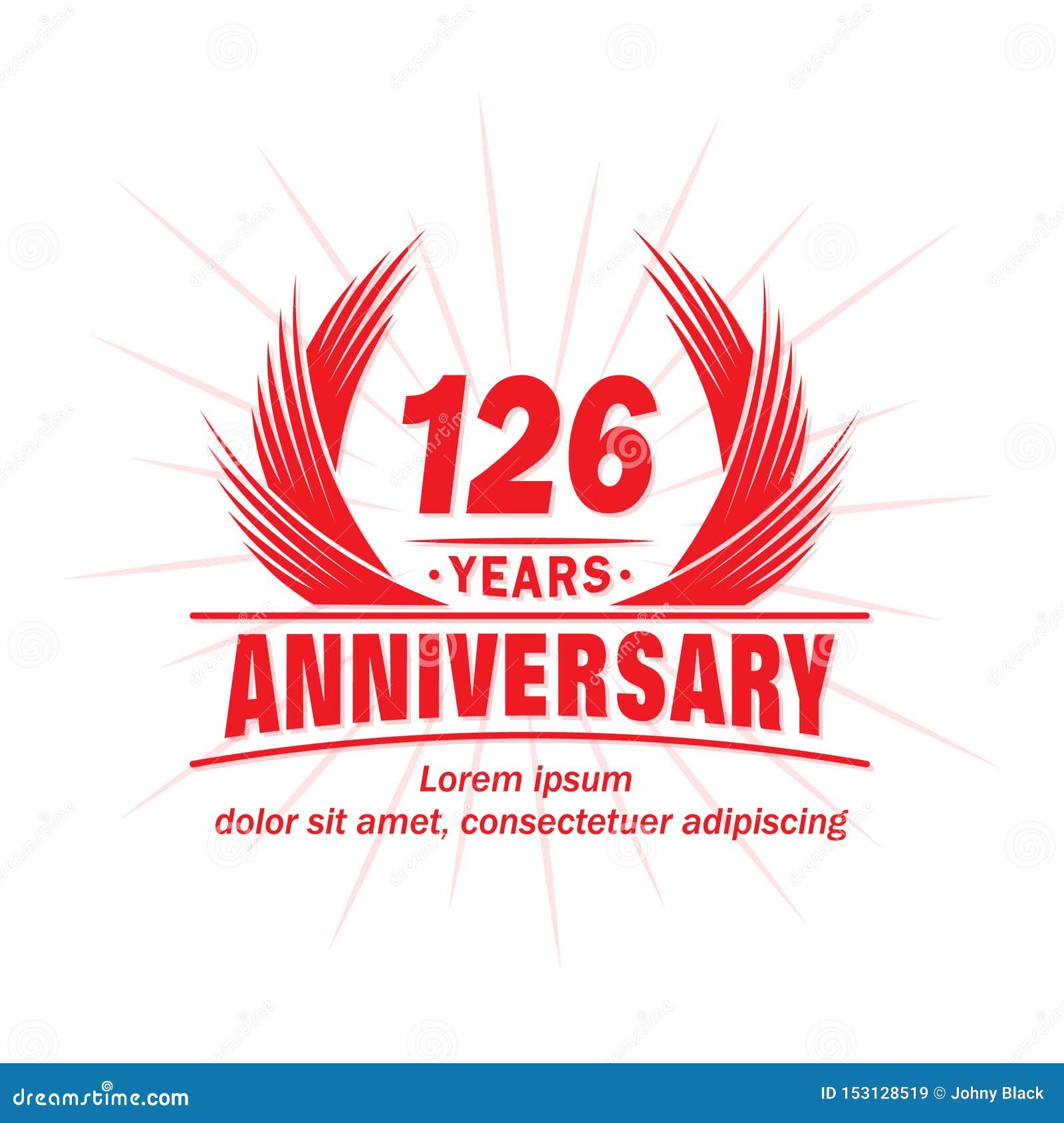 126 Years Anniversary. Elegant Anniversary Design. 126th Years Logo ...