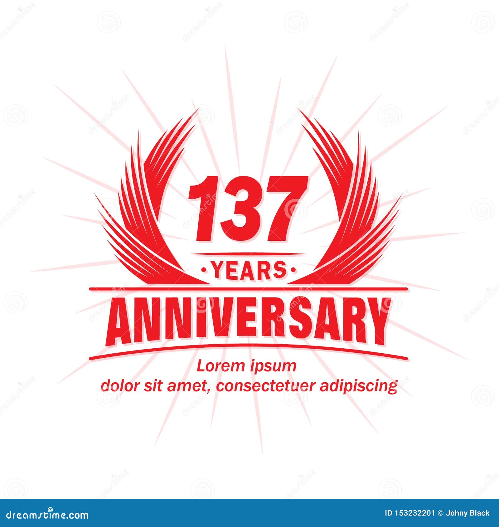 137 Years Anniversary. Elegant Anniversary Design. 137th Years Logo ...