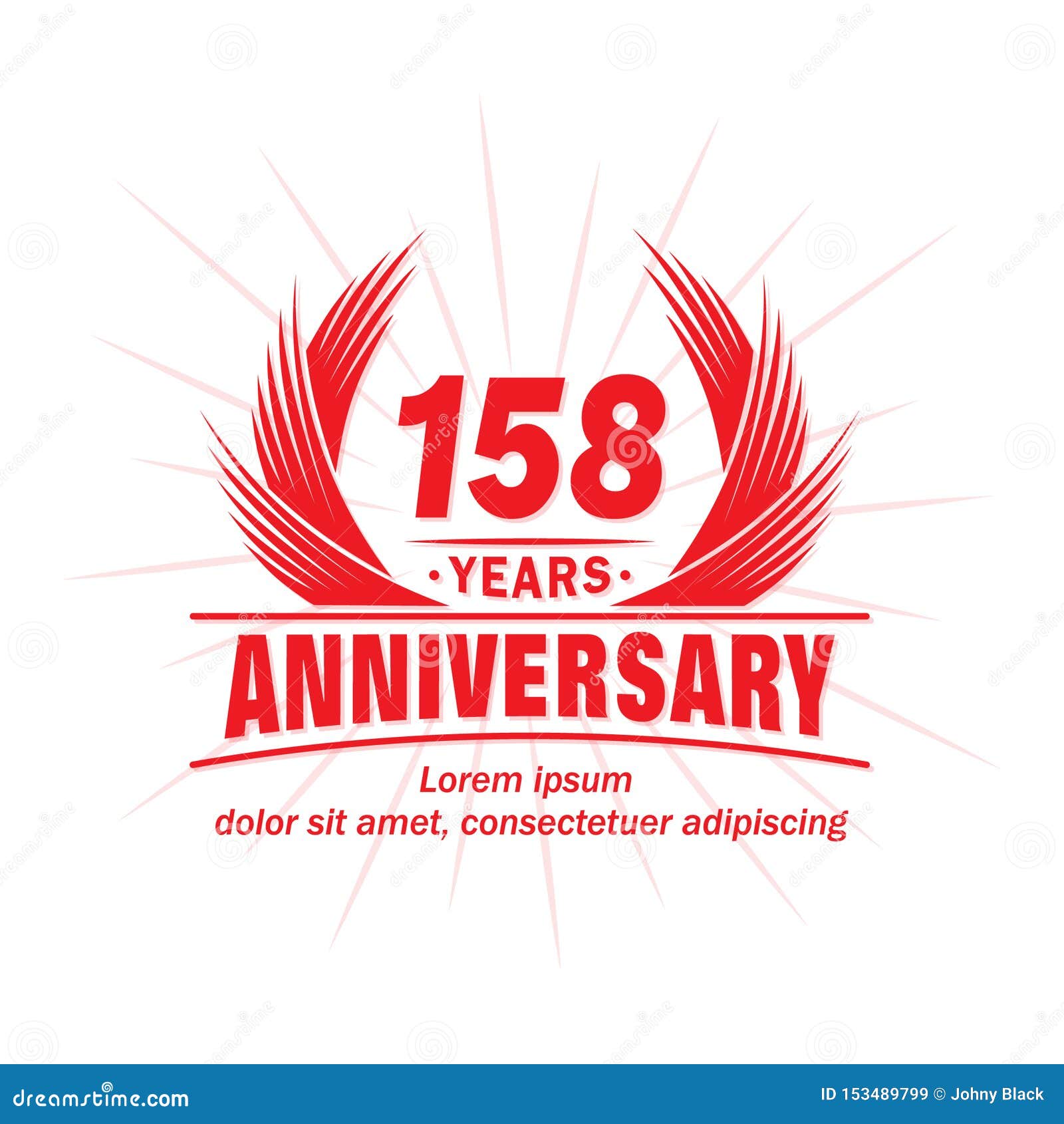 158 Years Anniversary. Elegant Anniversary Design. 158th Years Logo ...