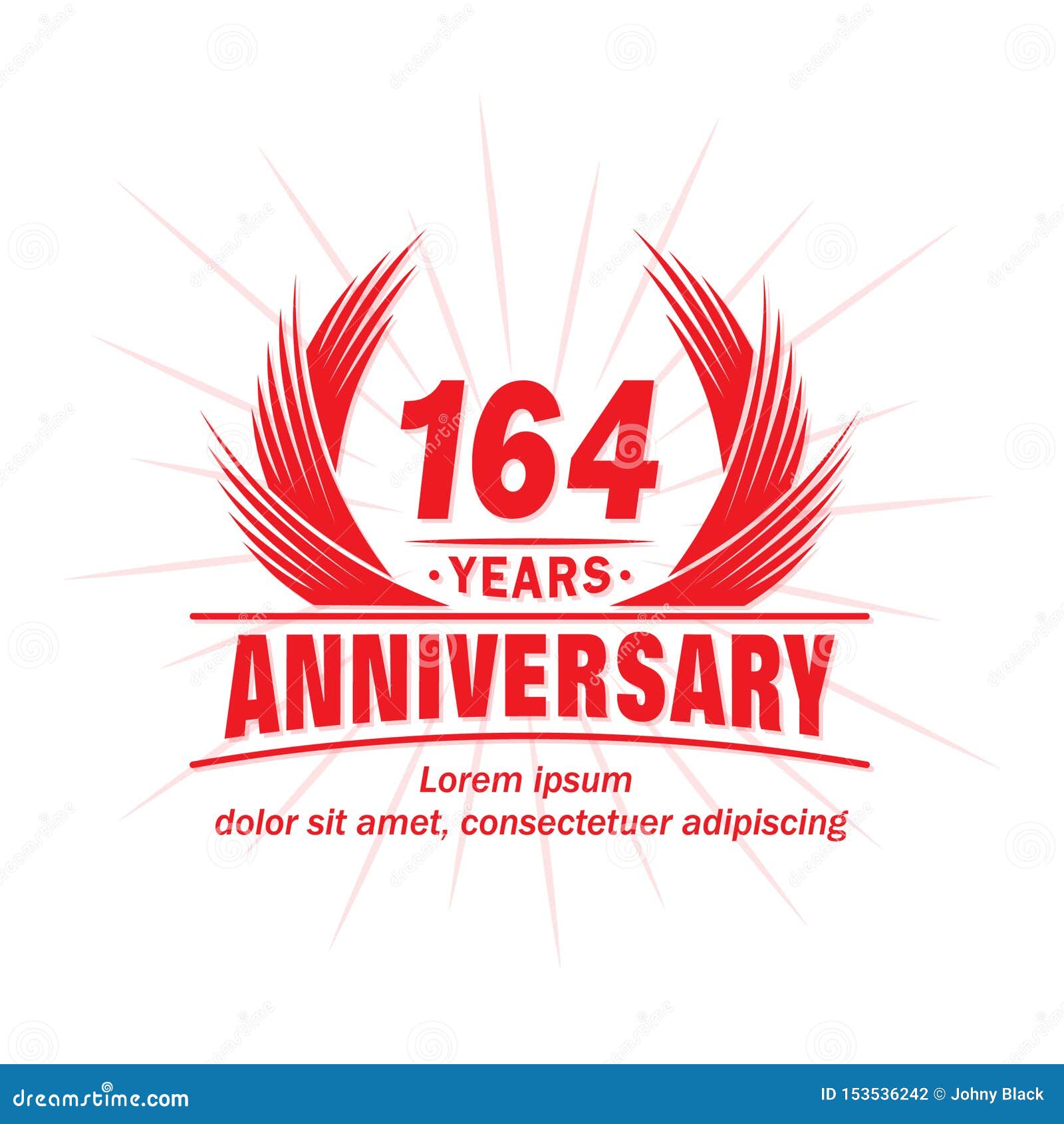 164 Years Anniversary. Elegant Anniversary Design. 164th Years Logo ...
