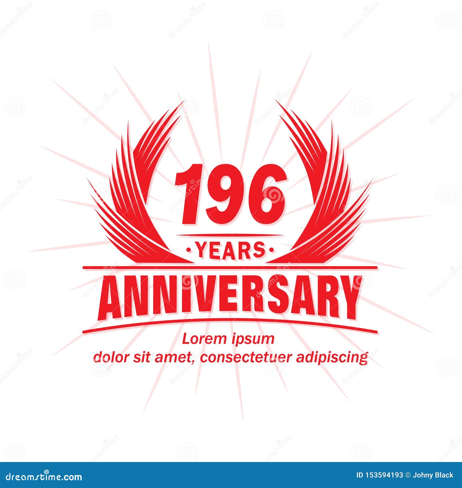 196 Years Anniversary. Elegant Anniversary Design. 196th Years Logo ...