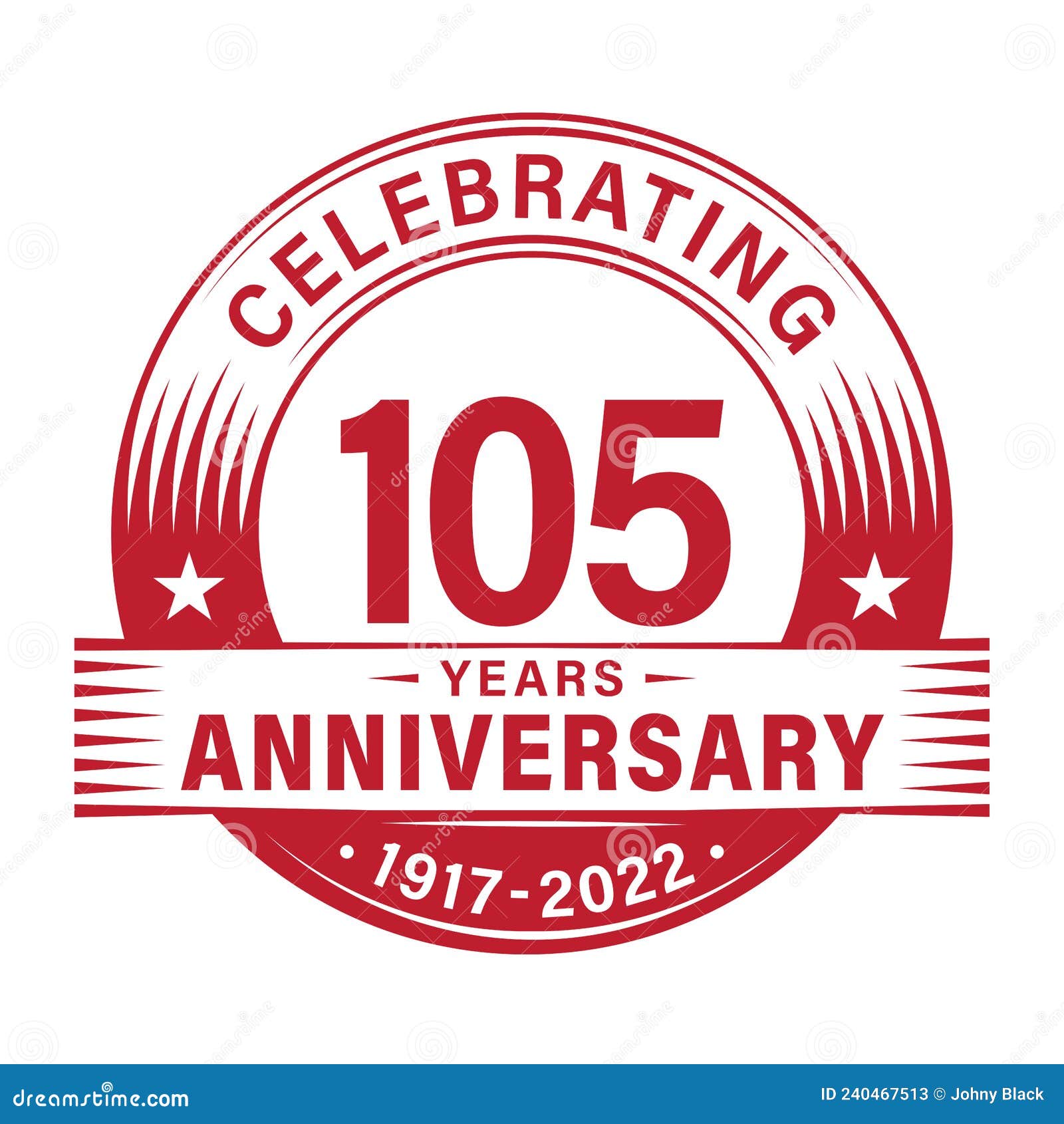105 Years Anniversary Celebration Design Template. 105th Logo Vector ...