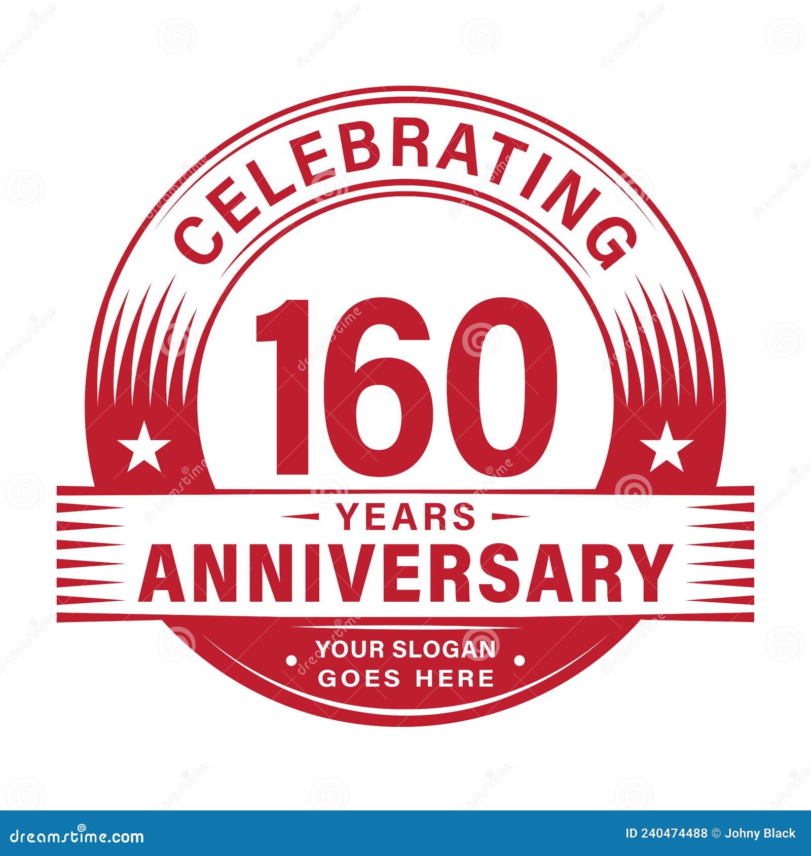 160 Years Anniversary Celebration Design Template. 160th Logo Vector ...
