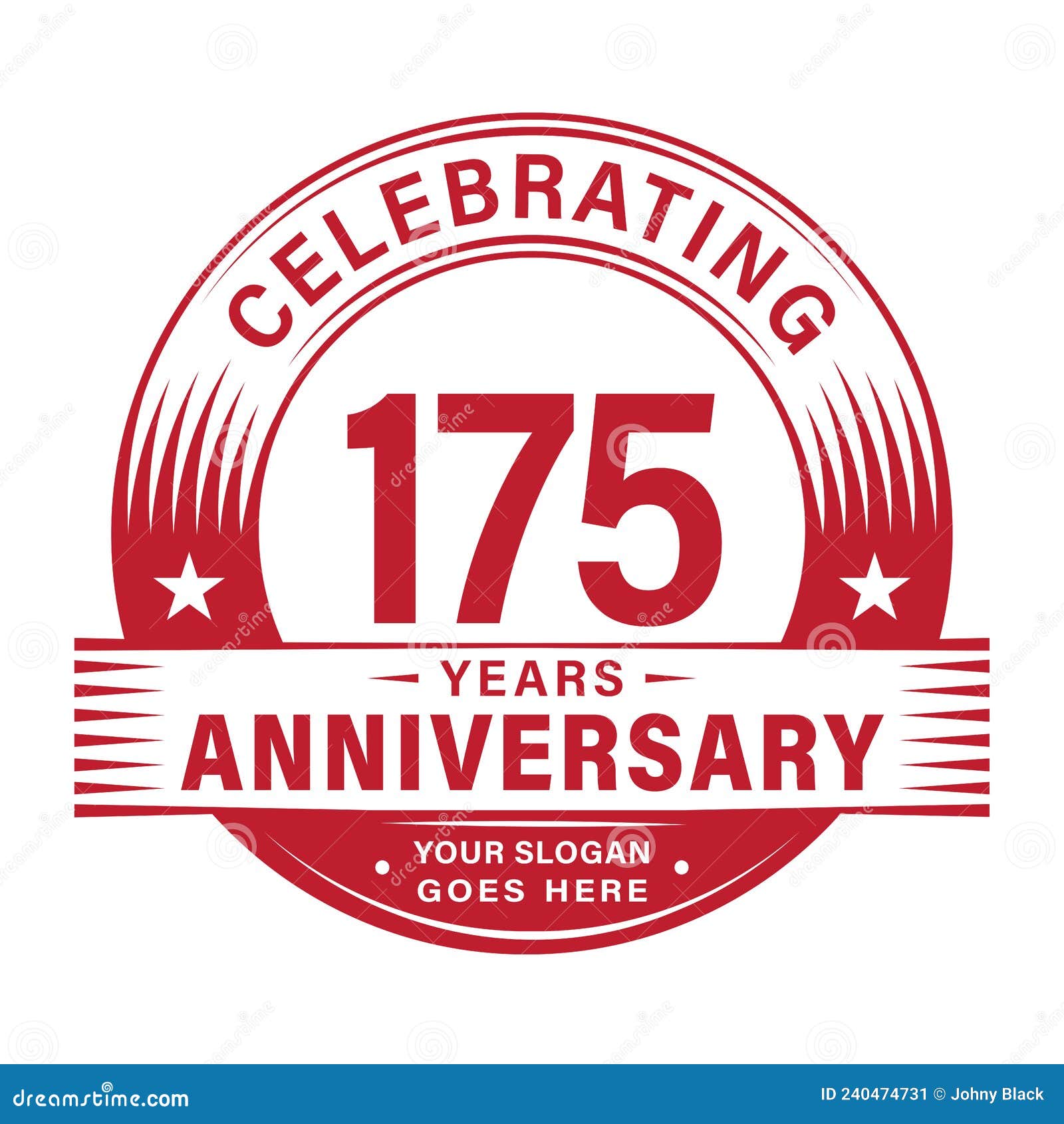 175 Years Anniversary Celebration Design Template. 175th Logo Vector ...