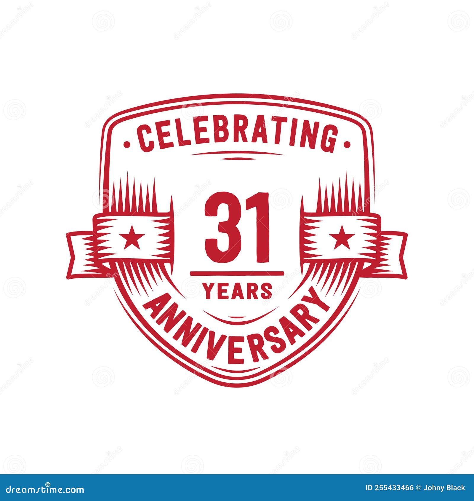31 Years Anniversary Celebration Shield Design Template. 31st ...