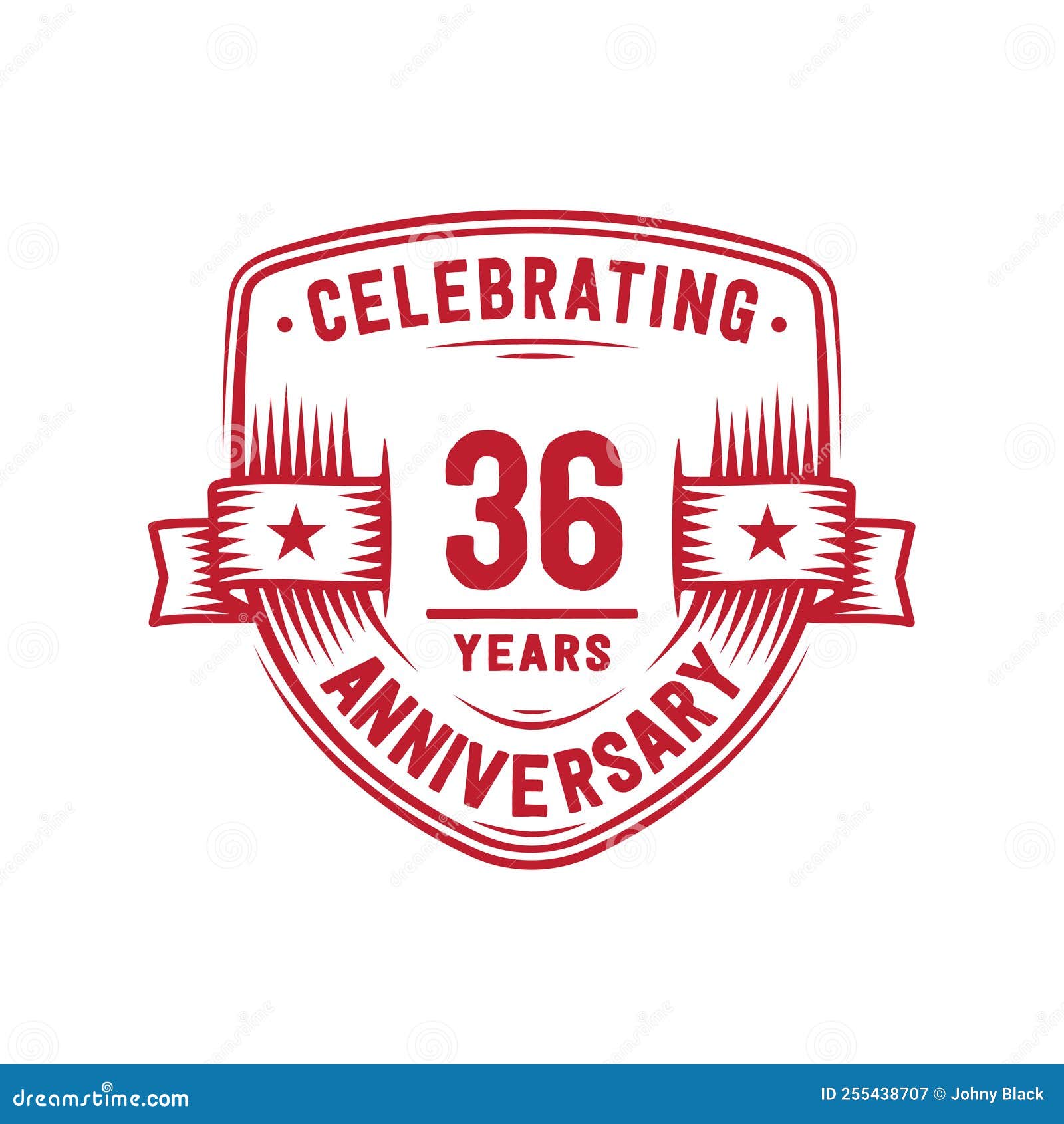 36 Years Anniversary Celebration Shield Design Template. 36th ...