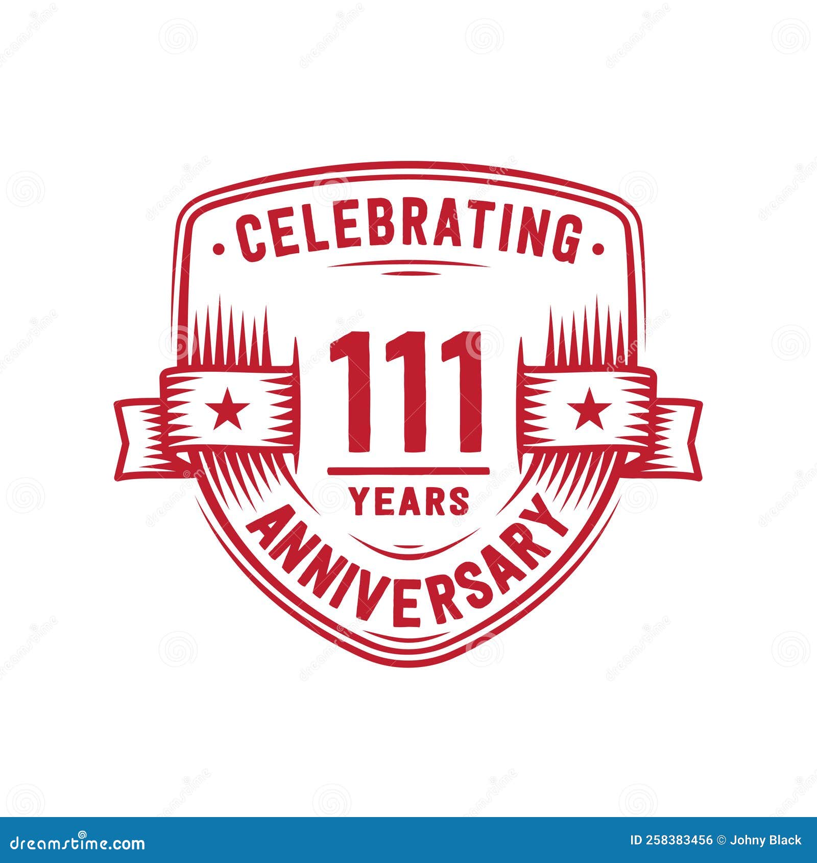 111 Years Anniversary Celebration Shield Design Template. 111th ...
