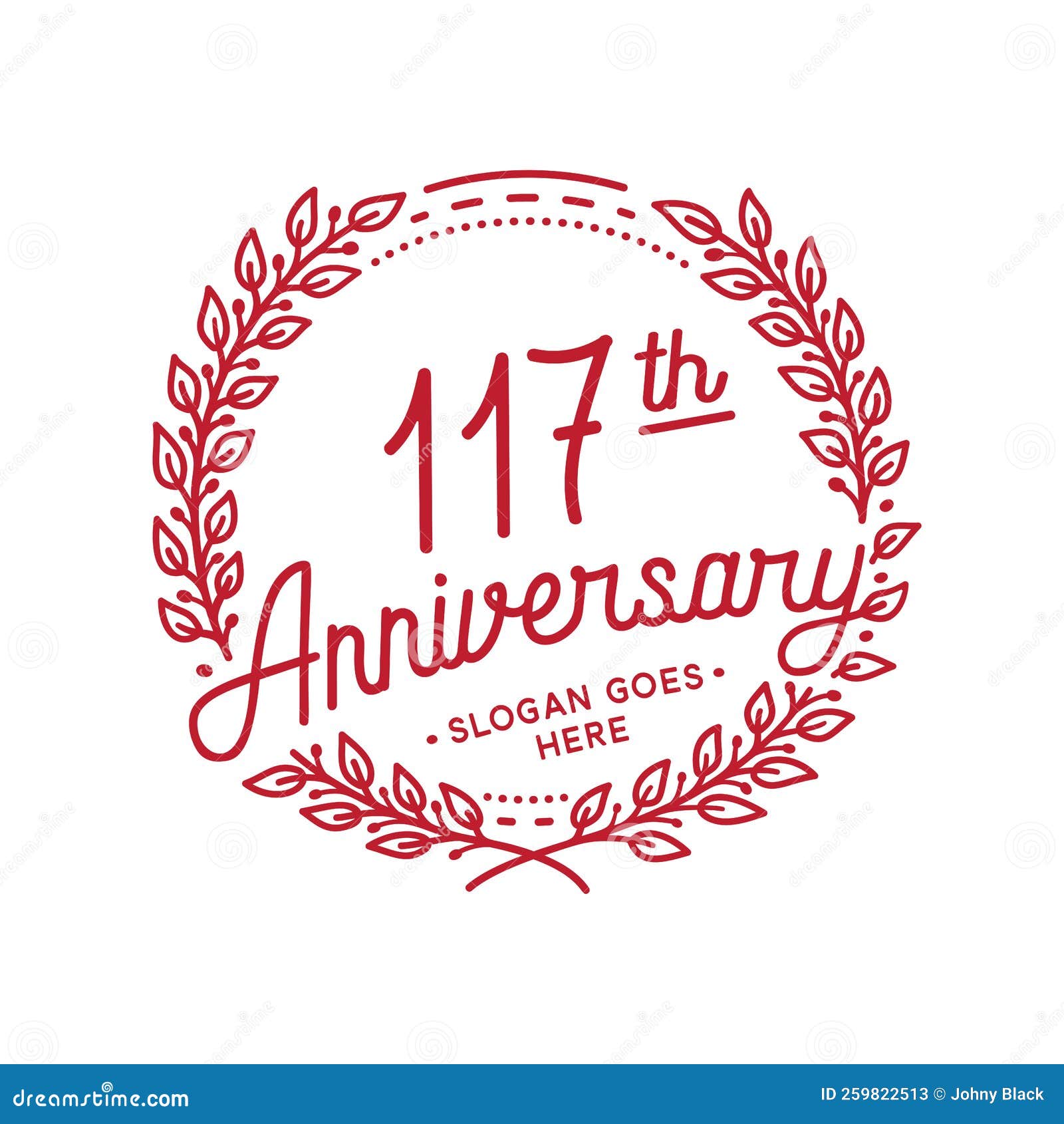 117 Years Anniversary Celebration with Laurel Wreath. 117th Anniversary ...