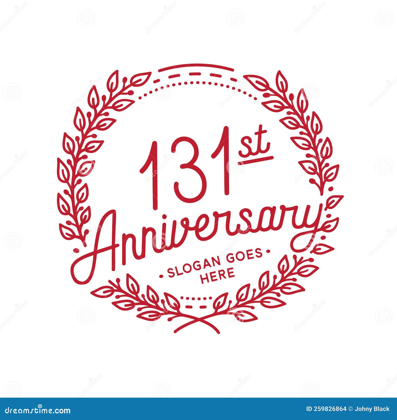 131 Years Anniversary Celebration with Laurel Wreath. 131st Anniversary ...
