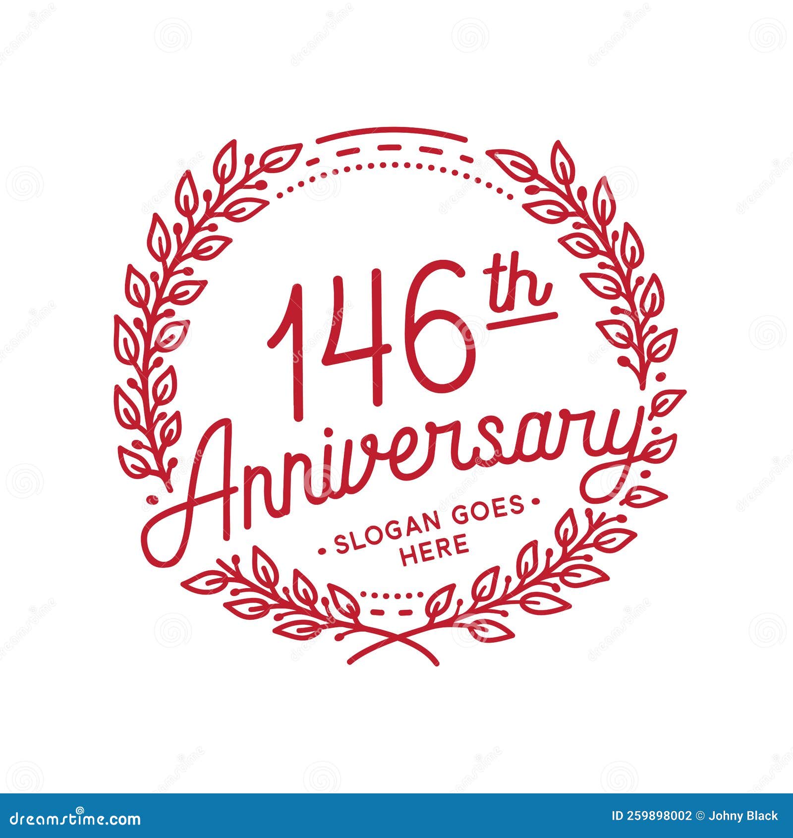 146 Years Anniversary Celebration with Laurel Wreath. 146th Anniversary ...