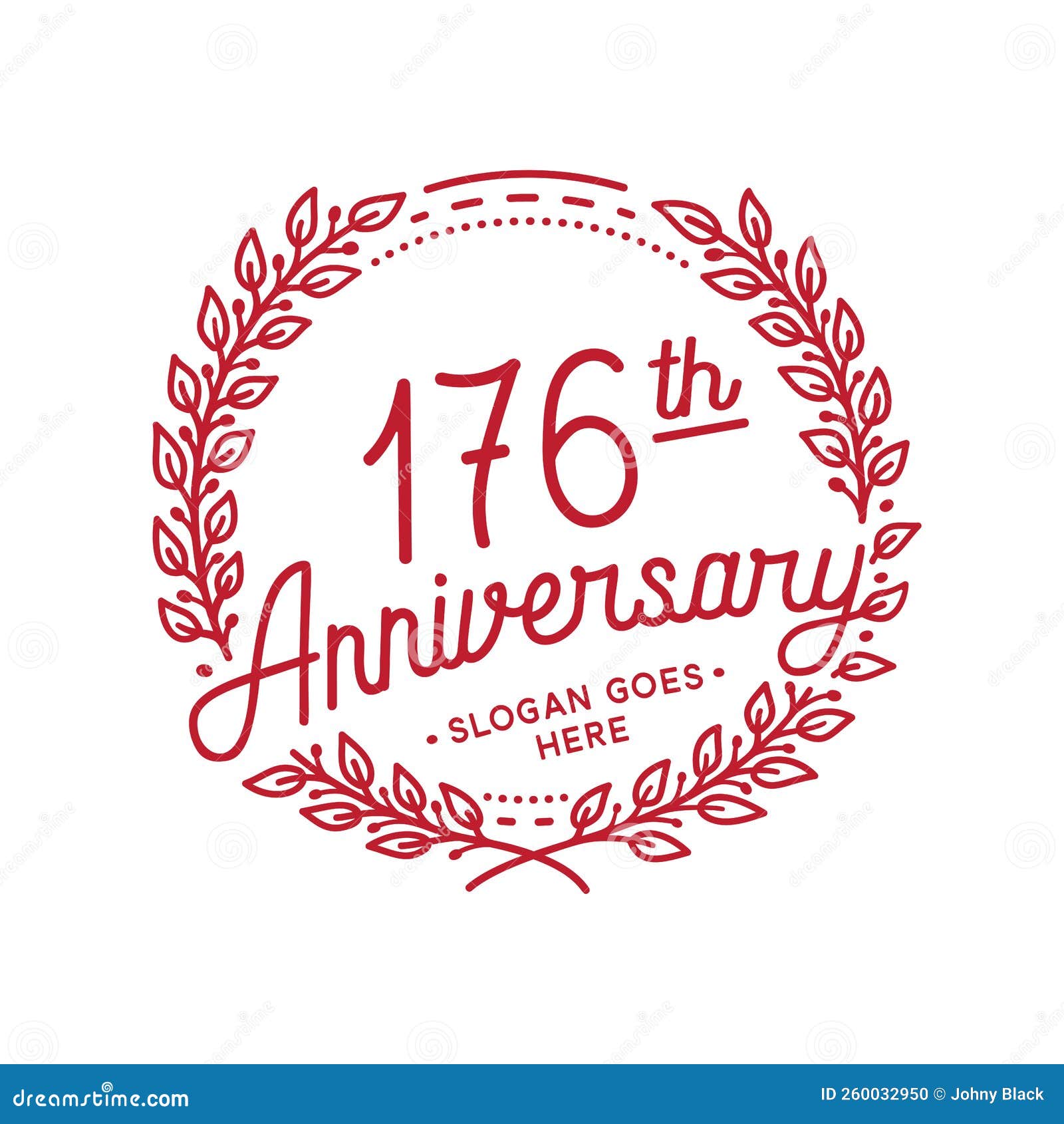 176 Years Anniversary Celebration with Laurel Wreath. 176th Anniversary ...