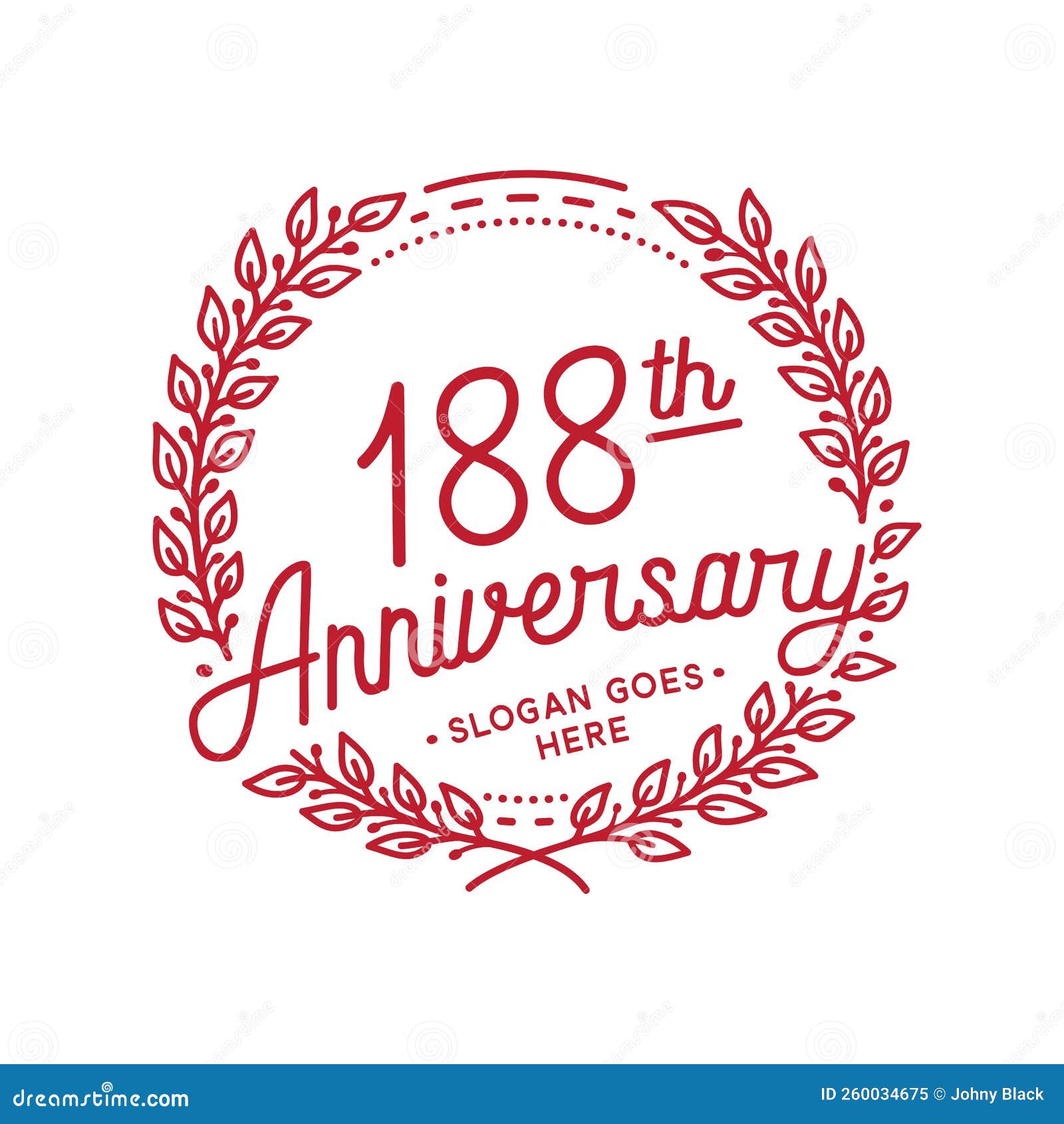 188 Years Anniversary Celebration with Laurel Wreath. 188th Anniversary ...