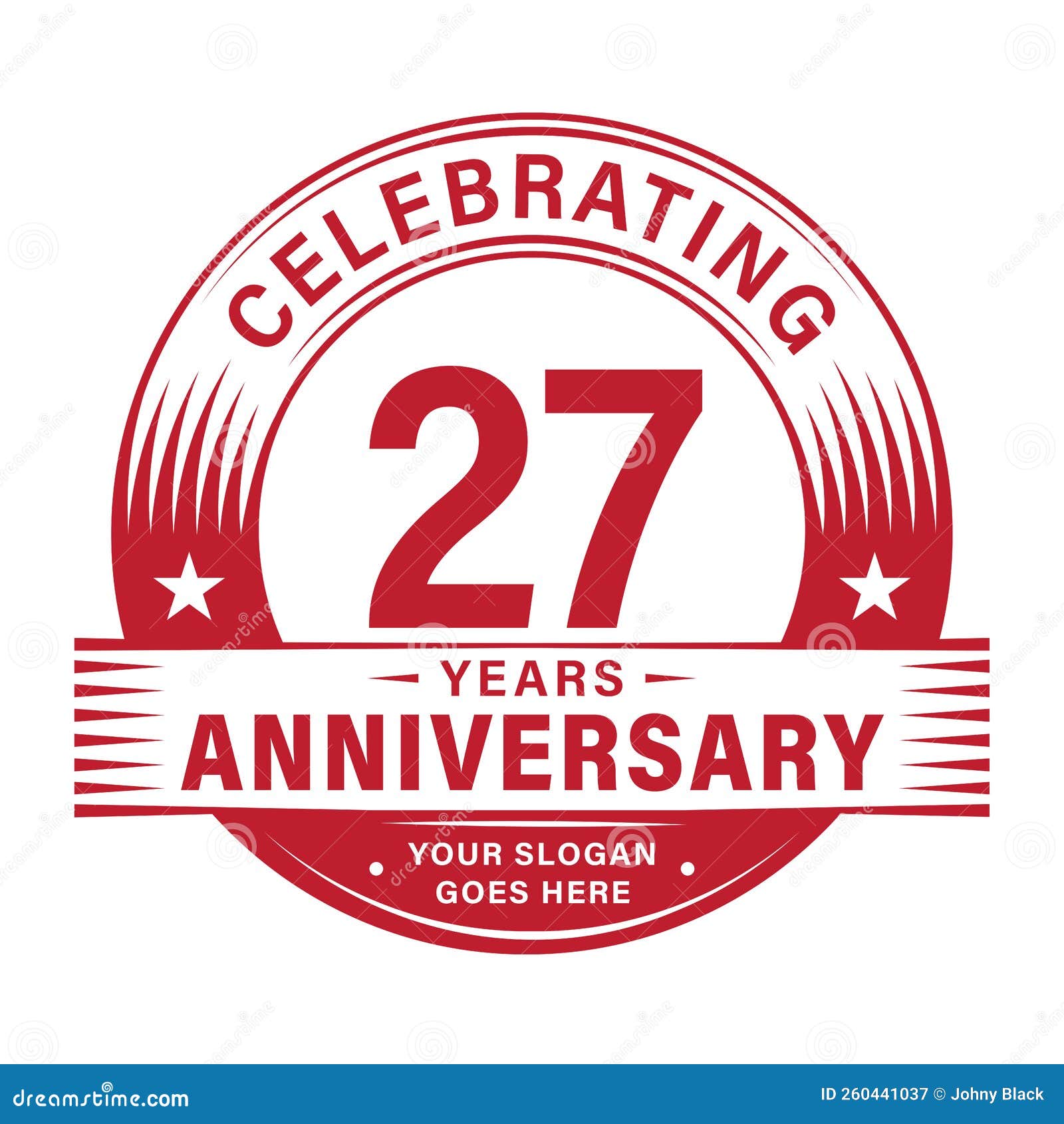 27 Years Anniversary Celebration Design Template. 27th Logo Vector ...