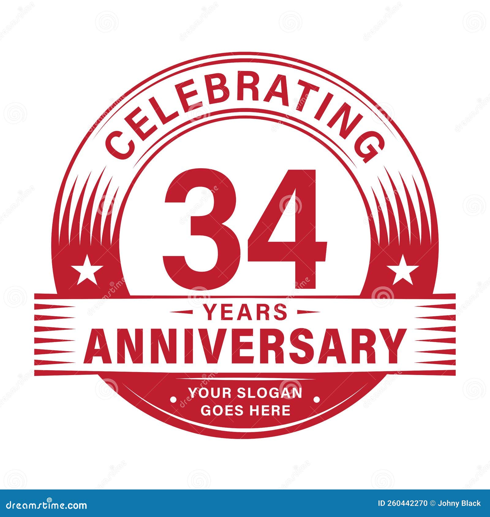 34 Years Anniversary Celebration Design Template. 34th Logo Vector ...