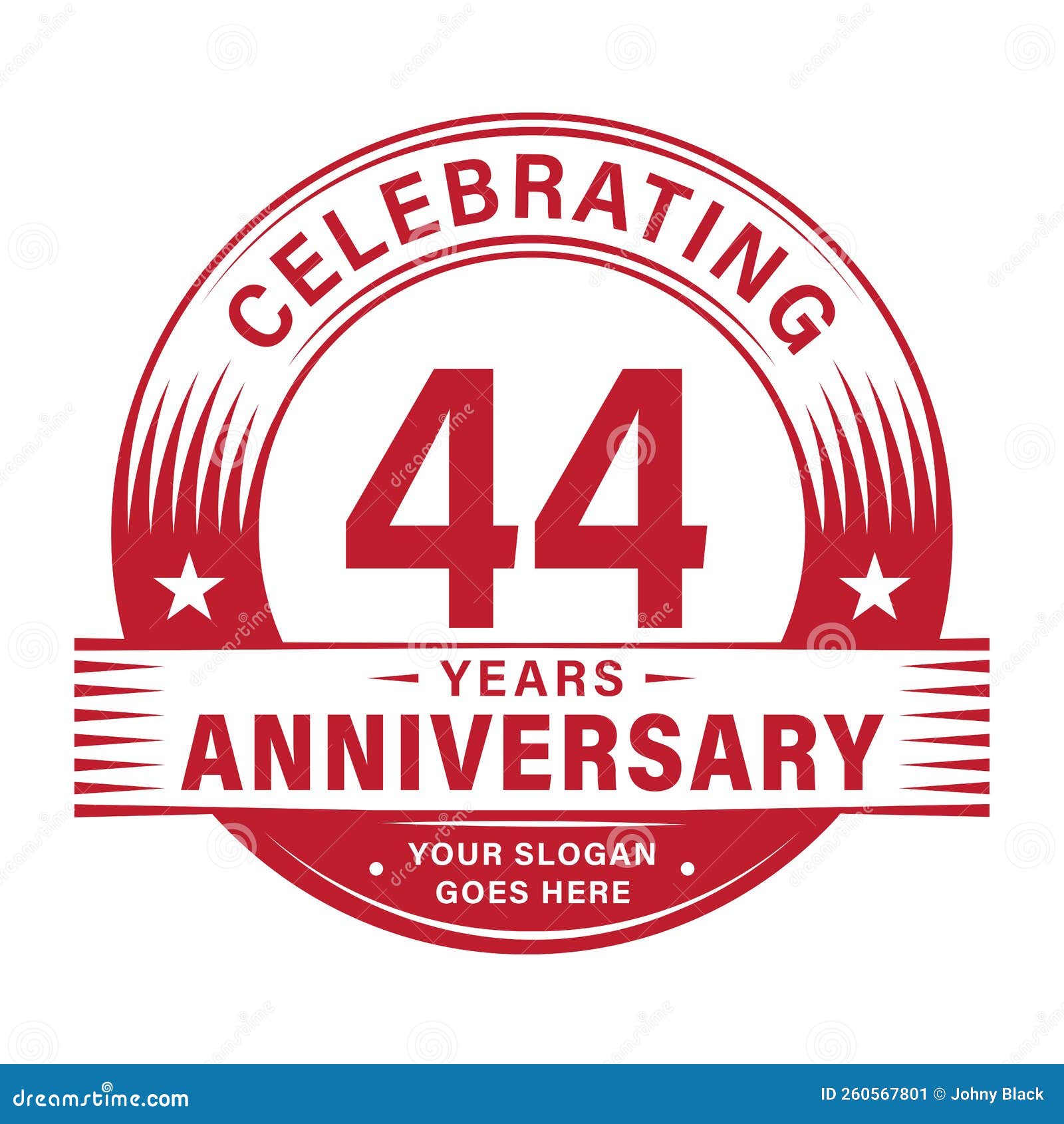 44 Years Anniversary Celebration Design Template. 44th Logo Vector ...