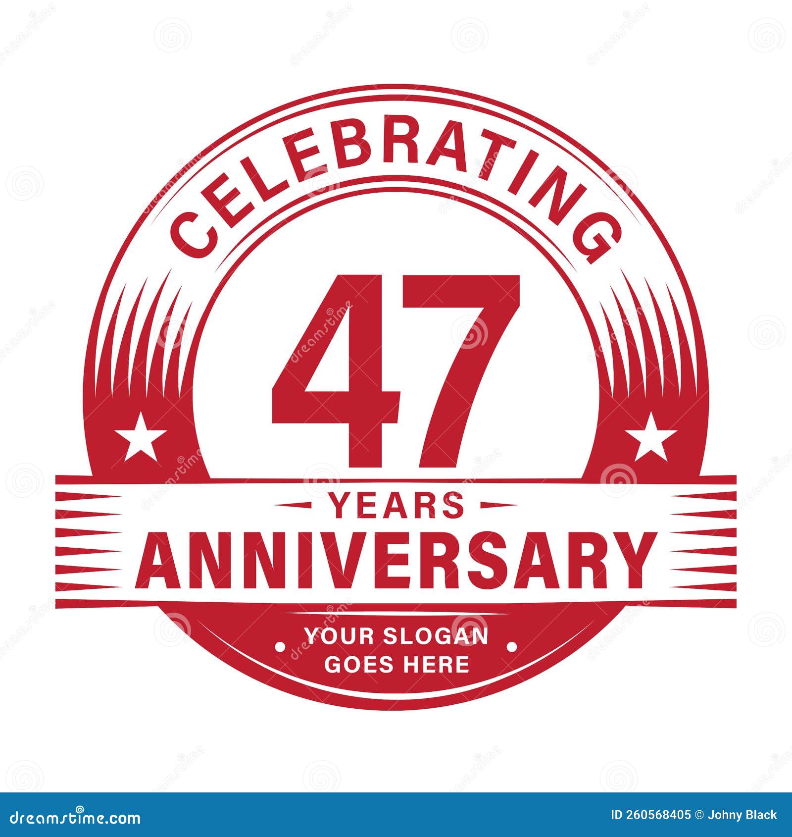 47 Years Anniversary Celebration Design Template. 47th Logo Vector ...