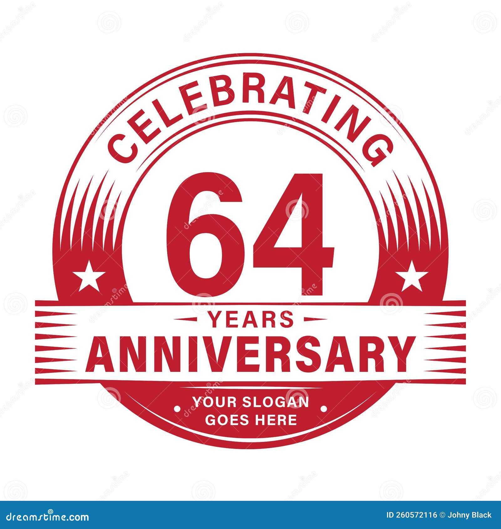 64 Years Anniversary Celebration Design Template. 64th Logo Vector ...