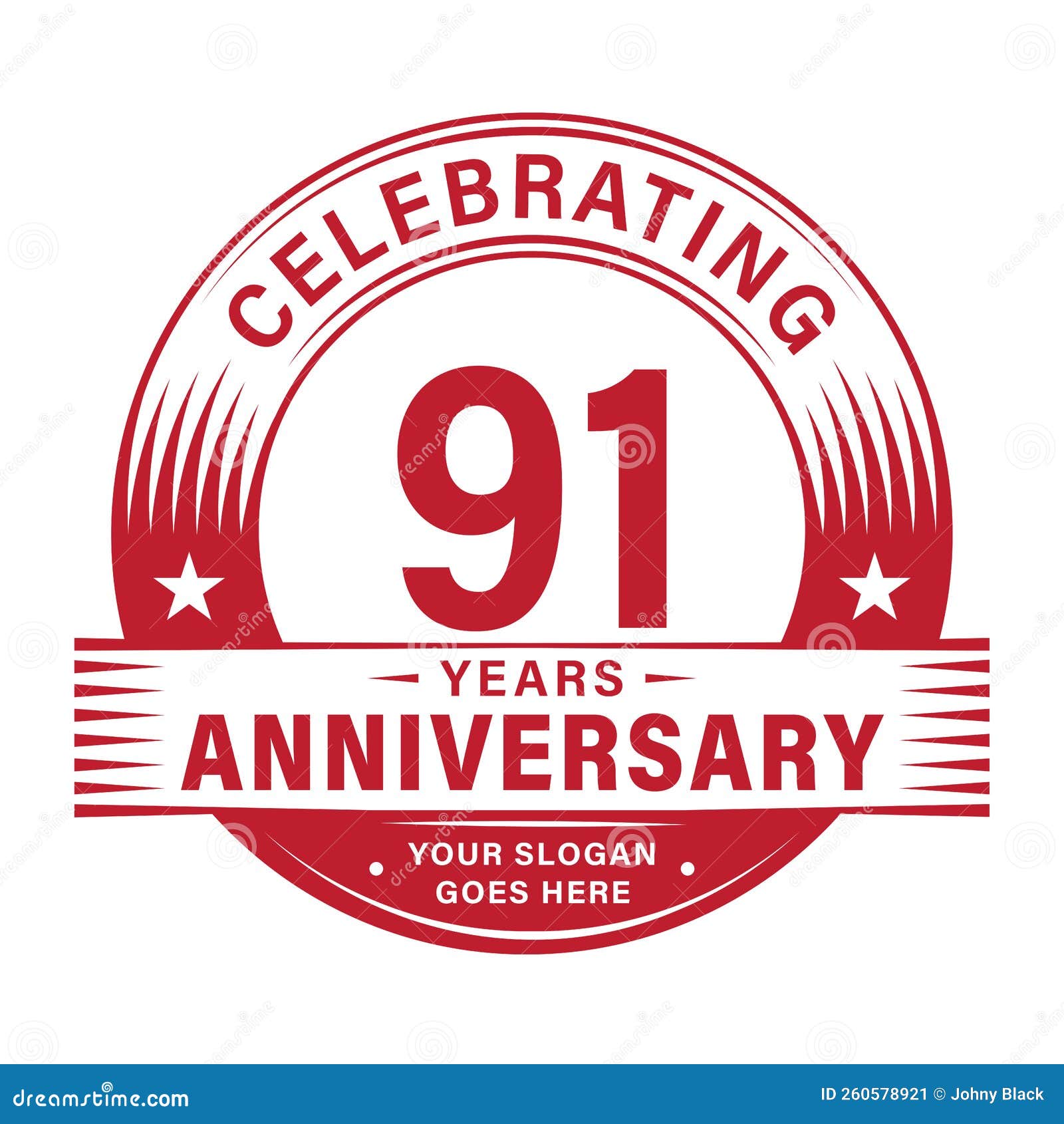 91 Years Anniversary Celebration Design Template. 91st Logo Vector ...