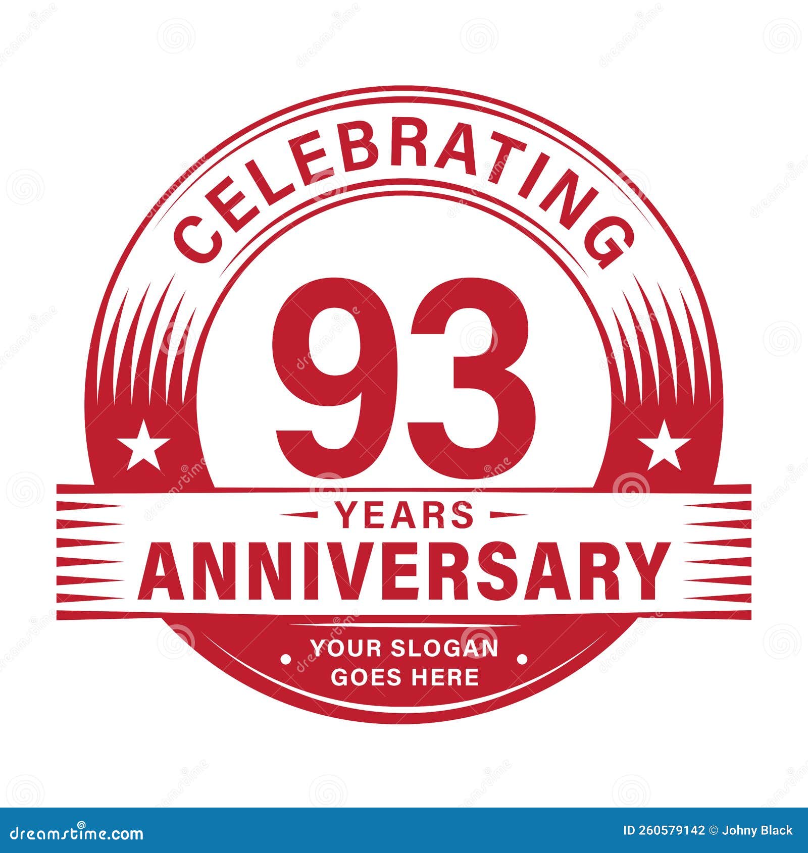 93 Years Anniversary Celebration Design Template. 93rd Logo Vector ...