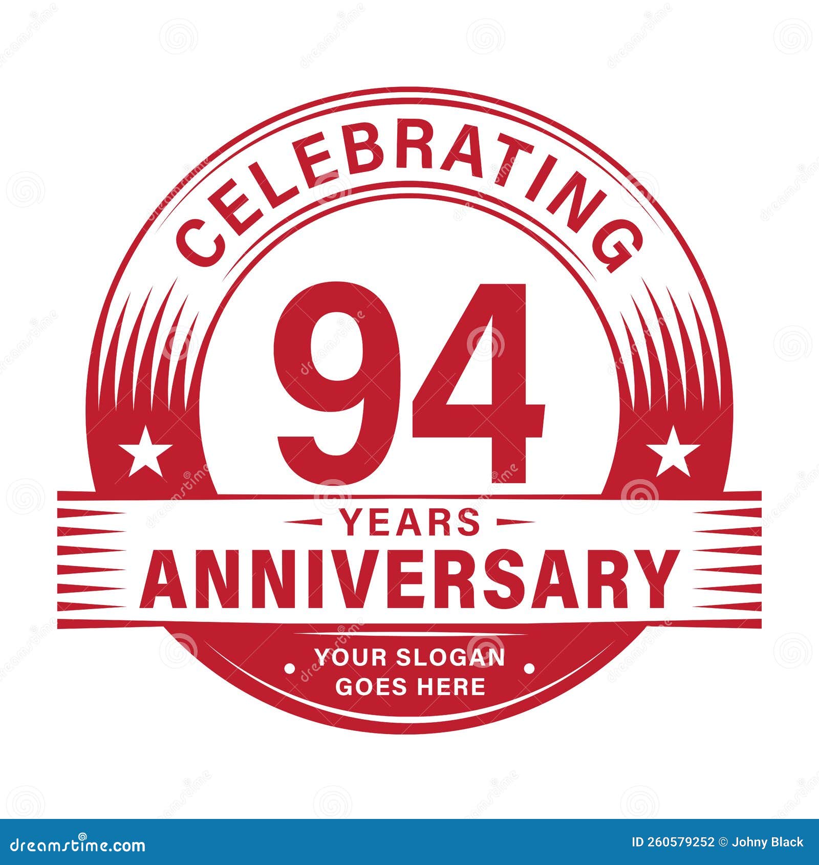 94 Years Anniversary Celebration Design Template. 94th Logo Vector ...