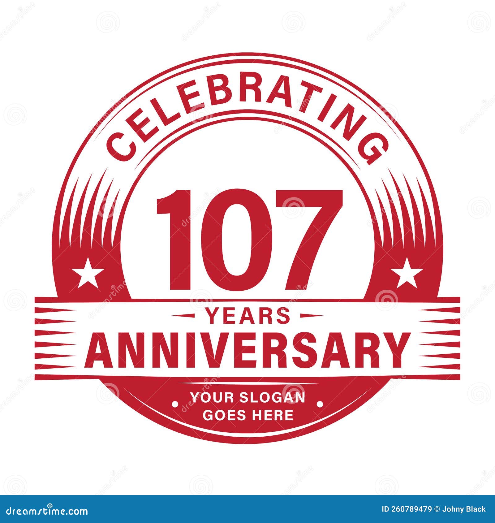 107 Years Anniversary Celebration Design Template. 107th Logo Vector ...