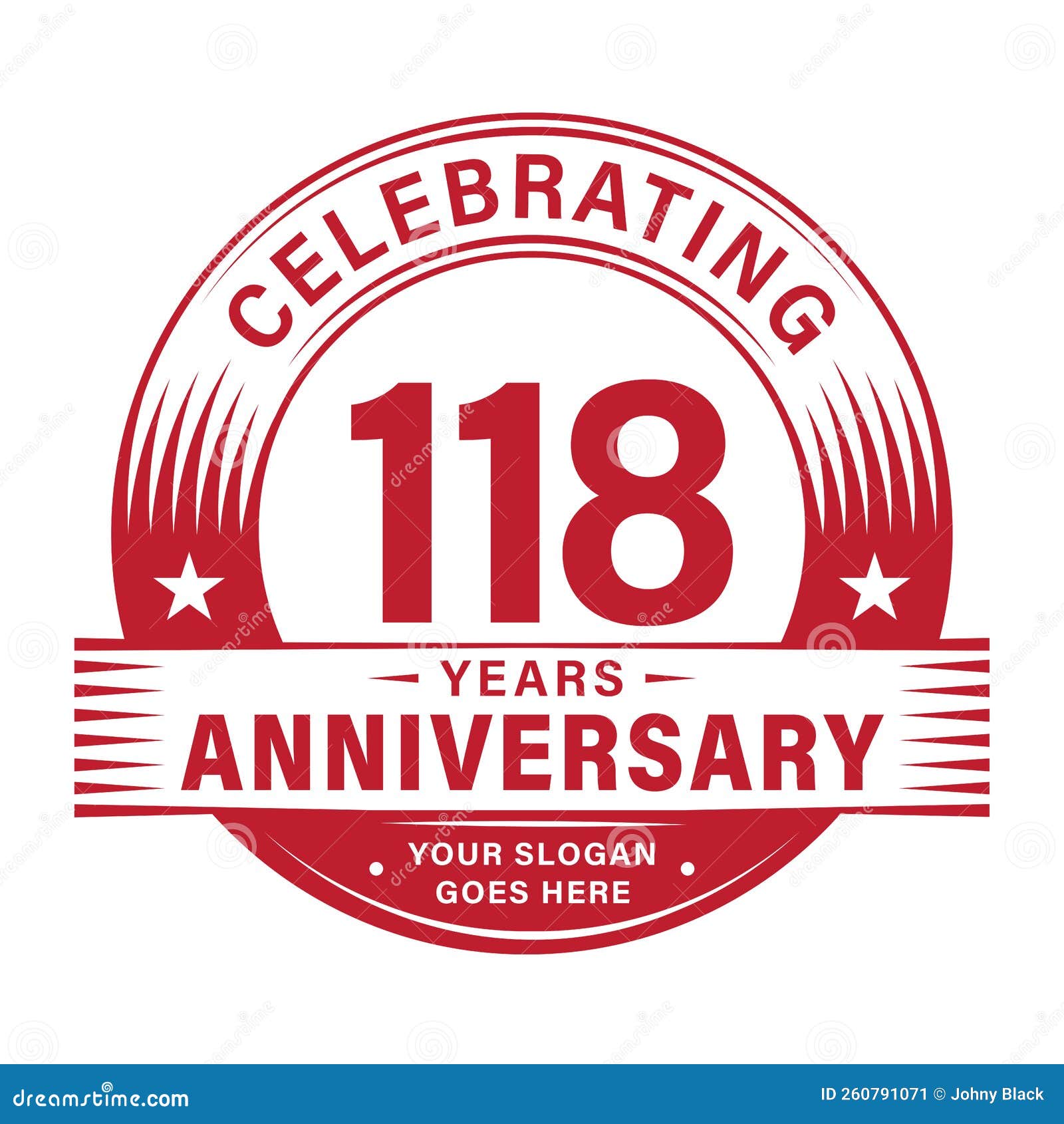 118 Years Anniversary Celebration Design Template. 118th Logo Vector ...