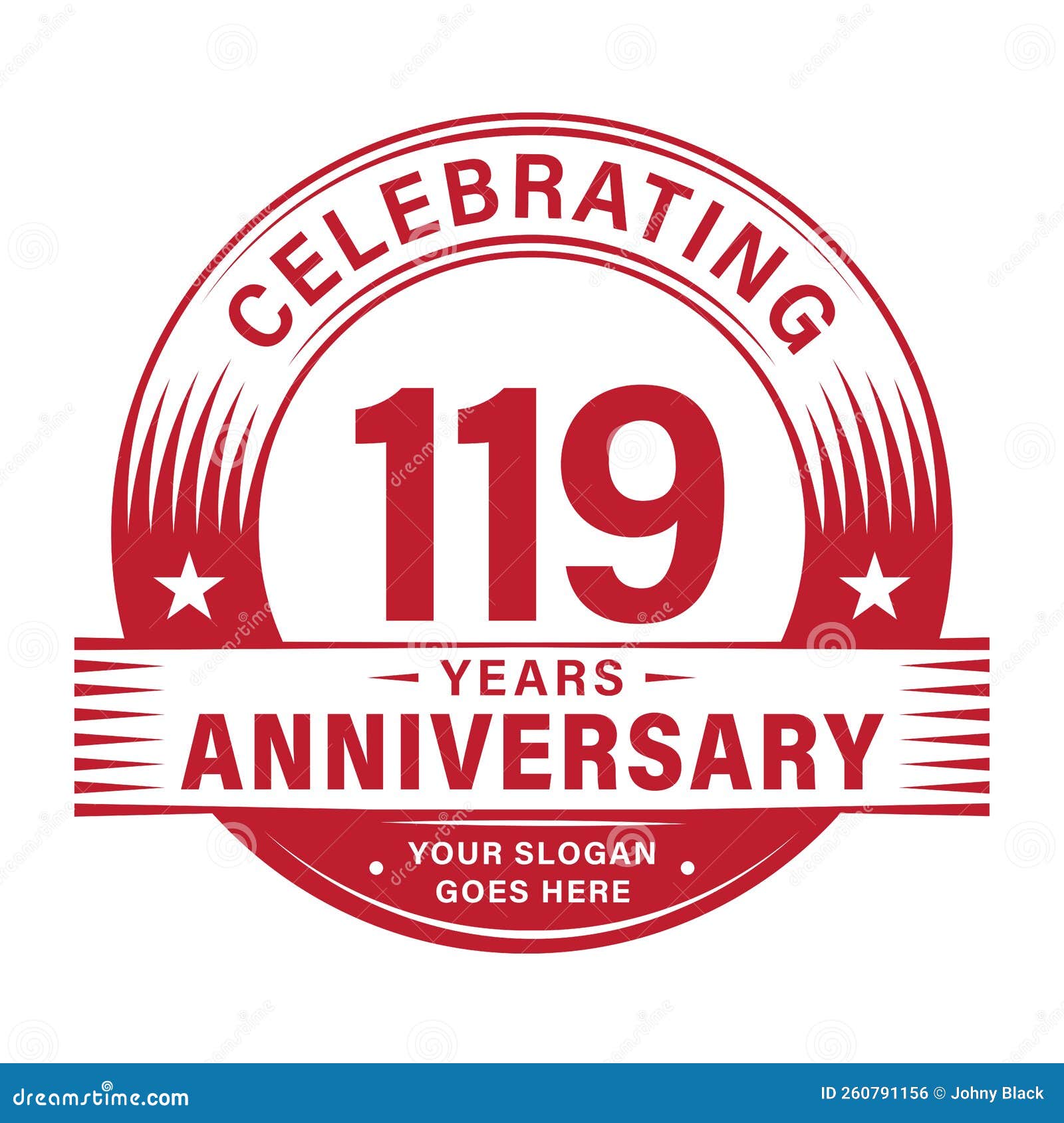 119 Years Anniversary Celebration Design Template. 119th Logo Vector ...