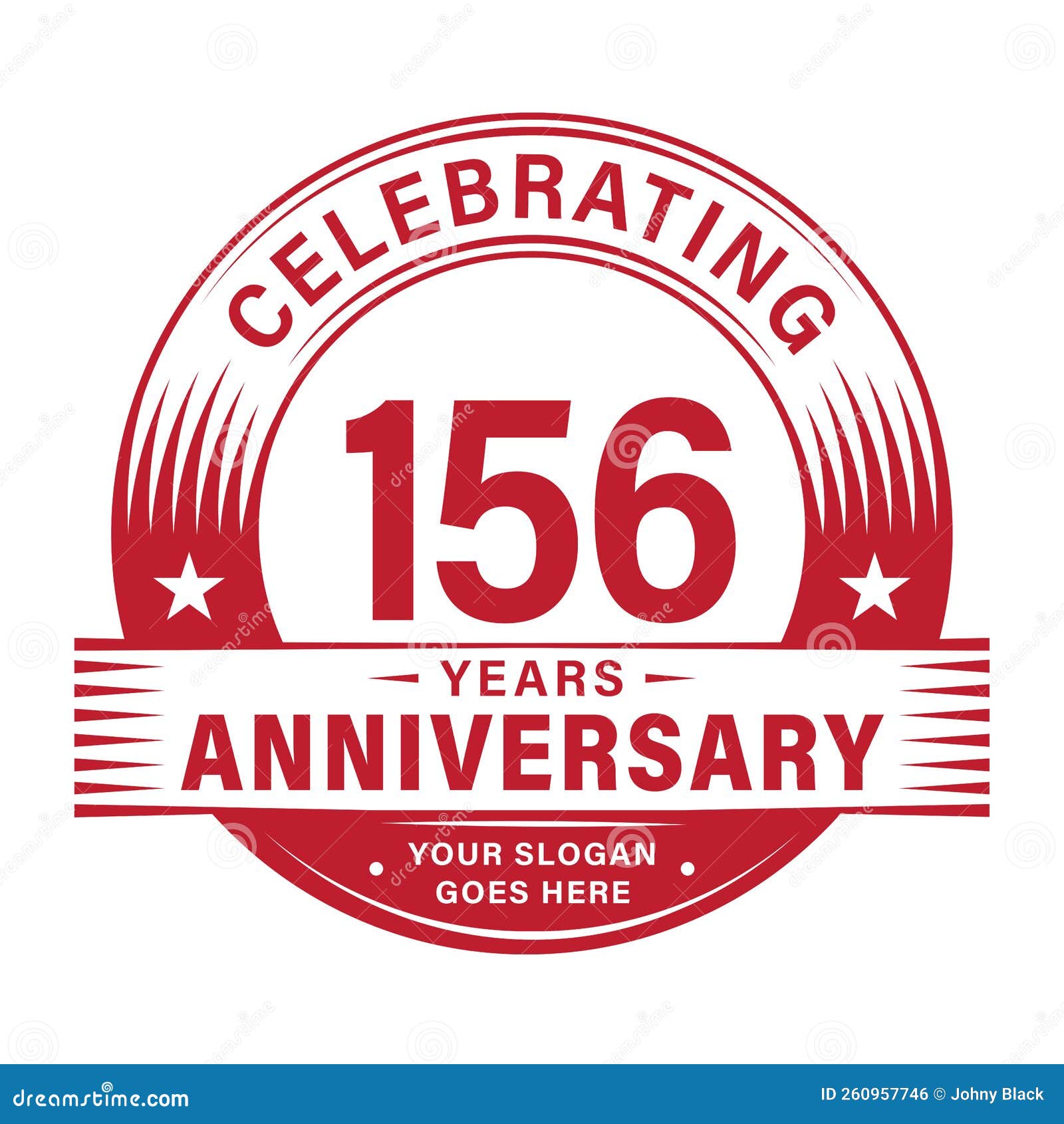 156 Years Anniversary Celebration Design Template. 156th Logo Vector ...