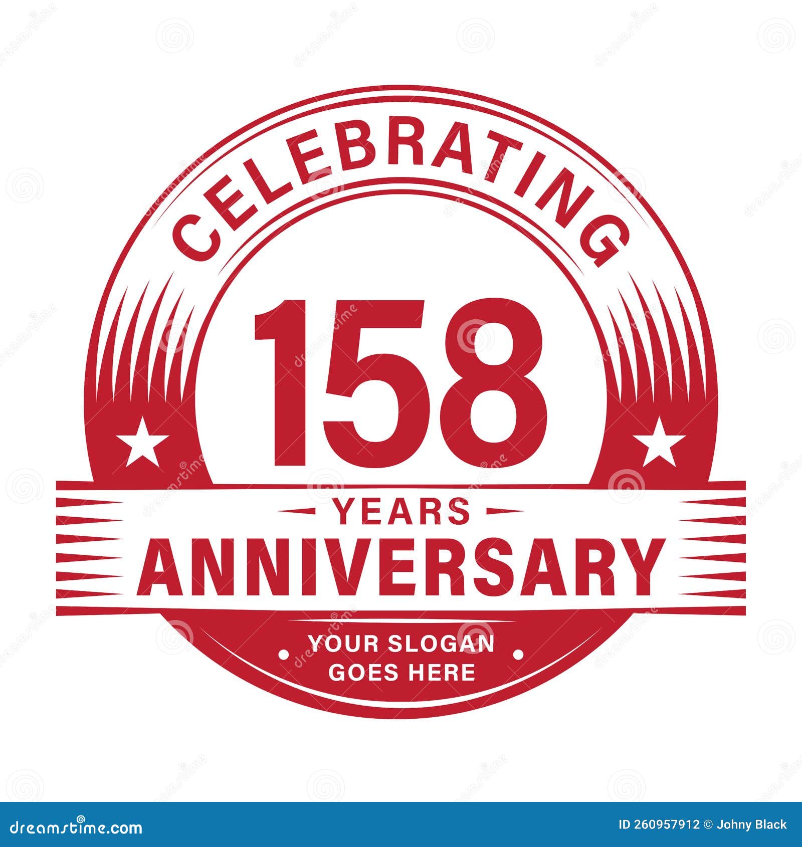 158 Years Anniversary Celebration Design Template. 158th Logo Vector ...
