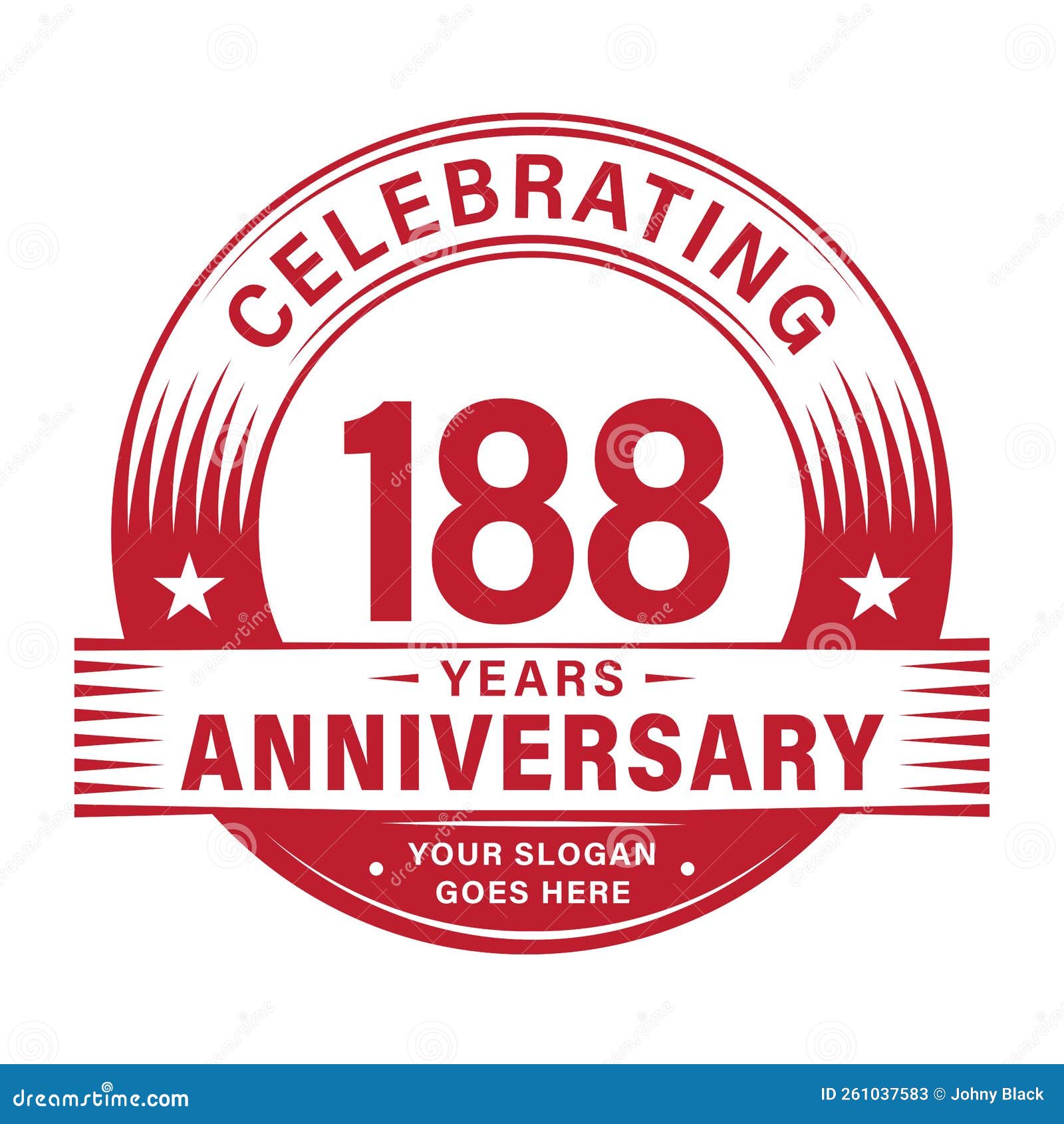 188 Years Anniversary Celebration Design Template. 188th Logo Vector ...