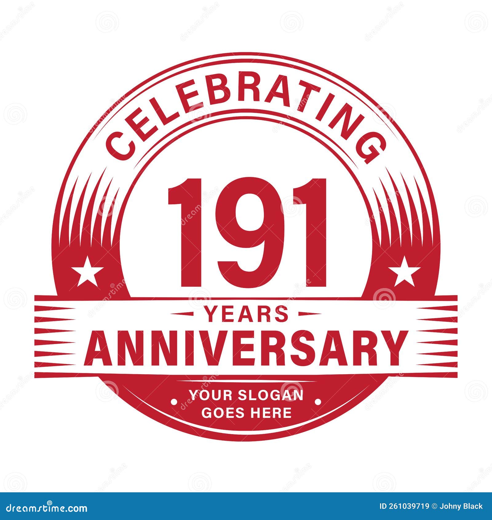 191 Years Anniversary Celebration Design Template. 191st Logo Vector ...