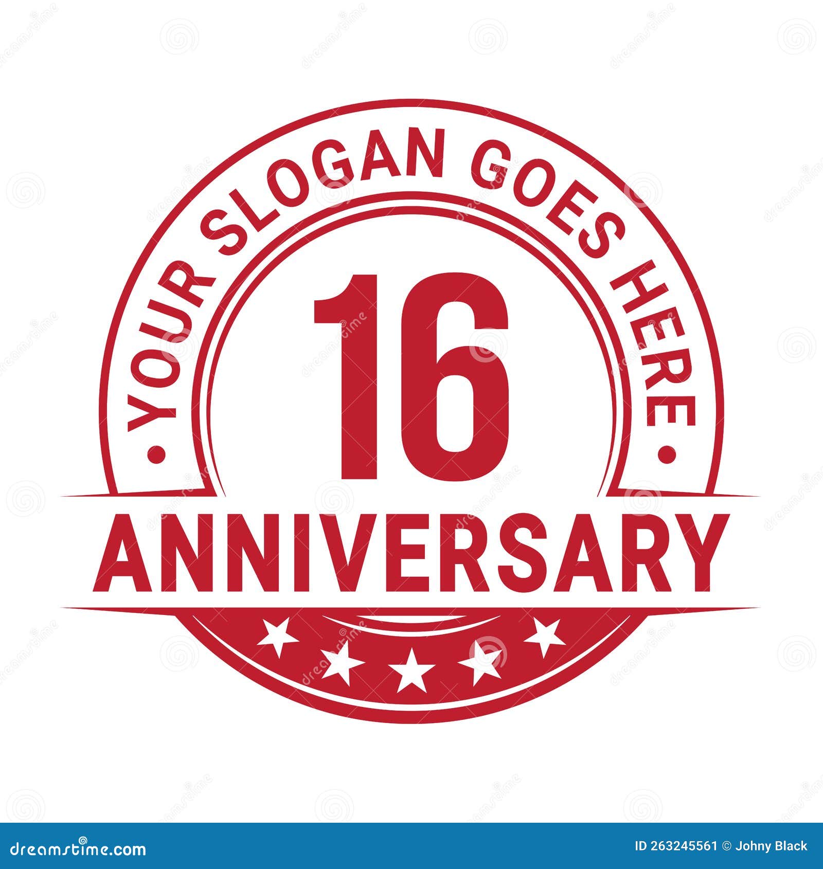 16 Years Anniversary. 16th Anniversary Logo Design Template. Vector and ...