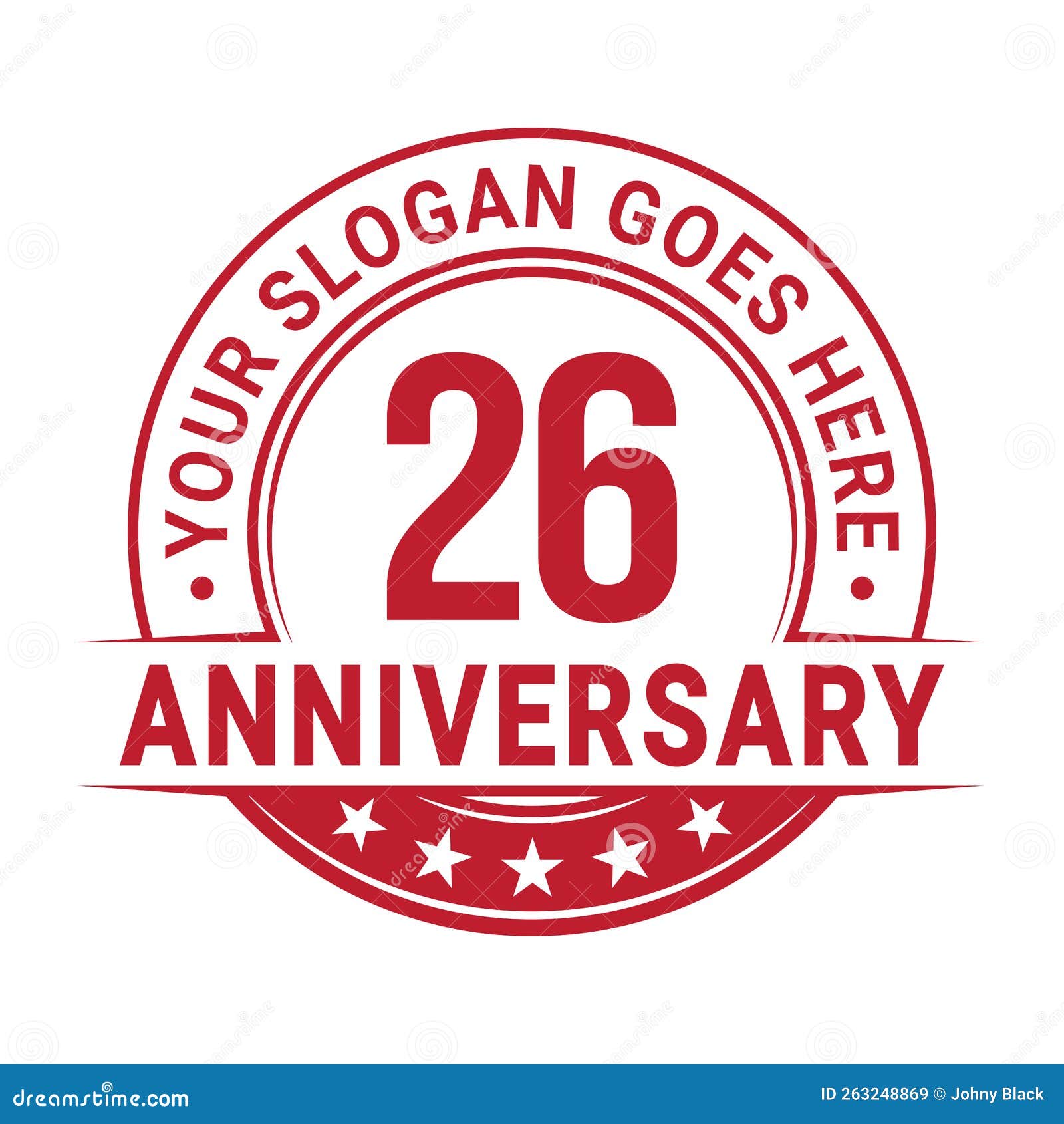 26 Years Anniversary. 26th Anniversary Logo Design Template. Vector and ...