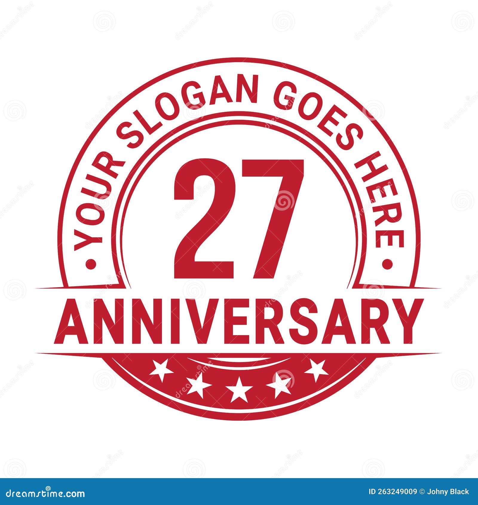 27 Years Anniversary. 27th Anniversary Logo Design Template. Vector and ...