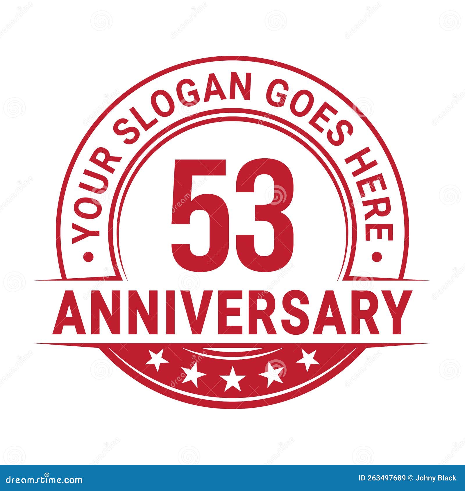 53 Years Anniversary. 53rd Anniversary Logo Design Template. Vector and ...