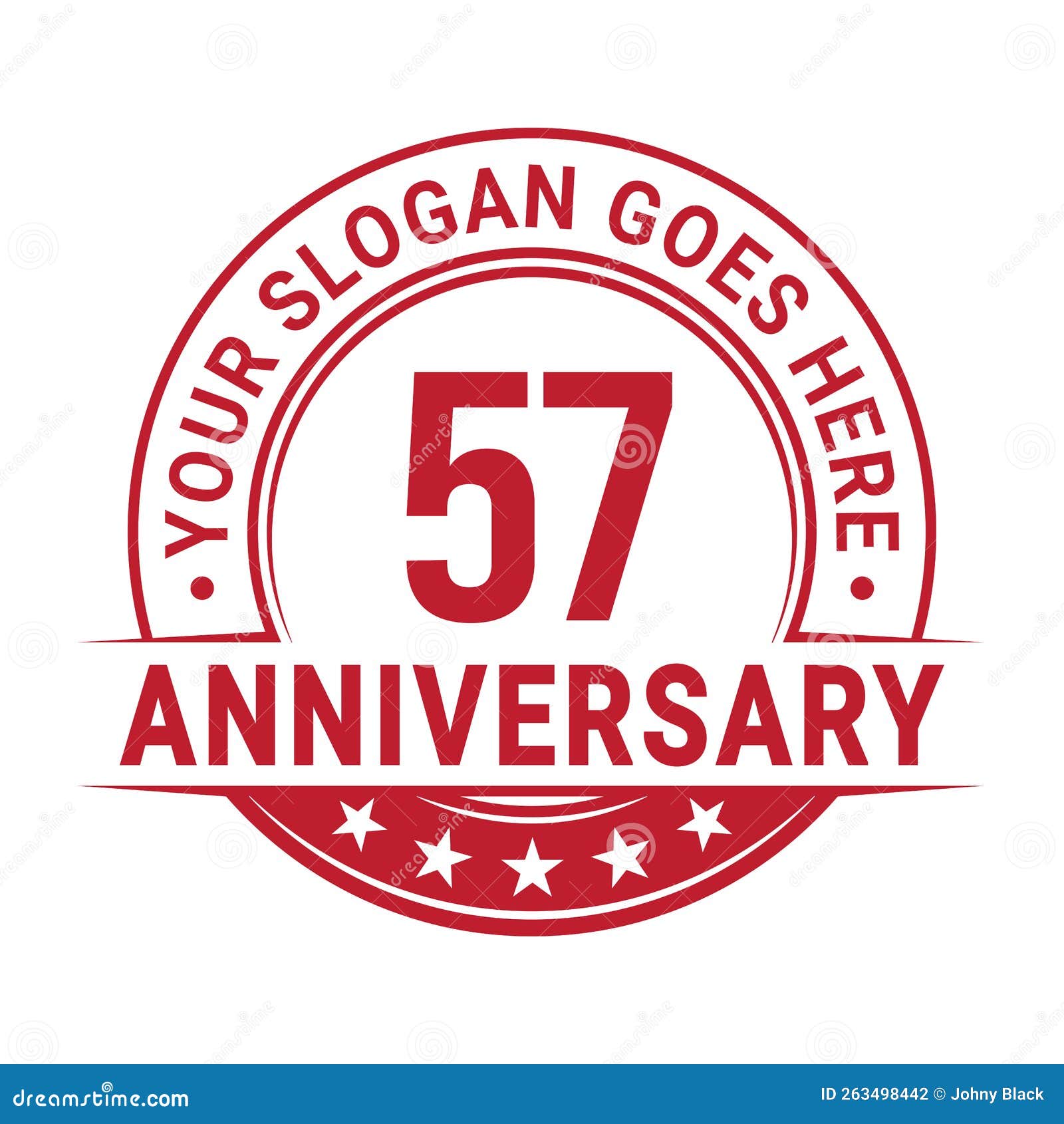 57 Years Anniversary. 57th Anniversary Logo Design Template. Vector and ...