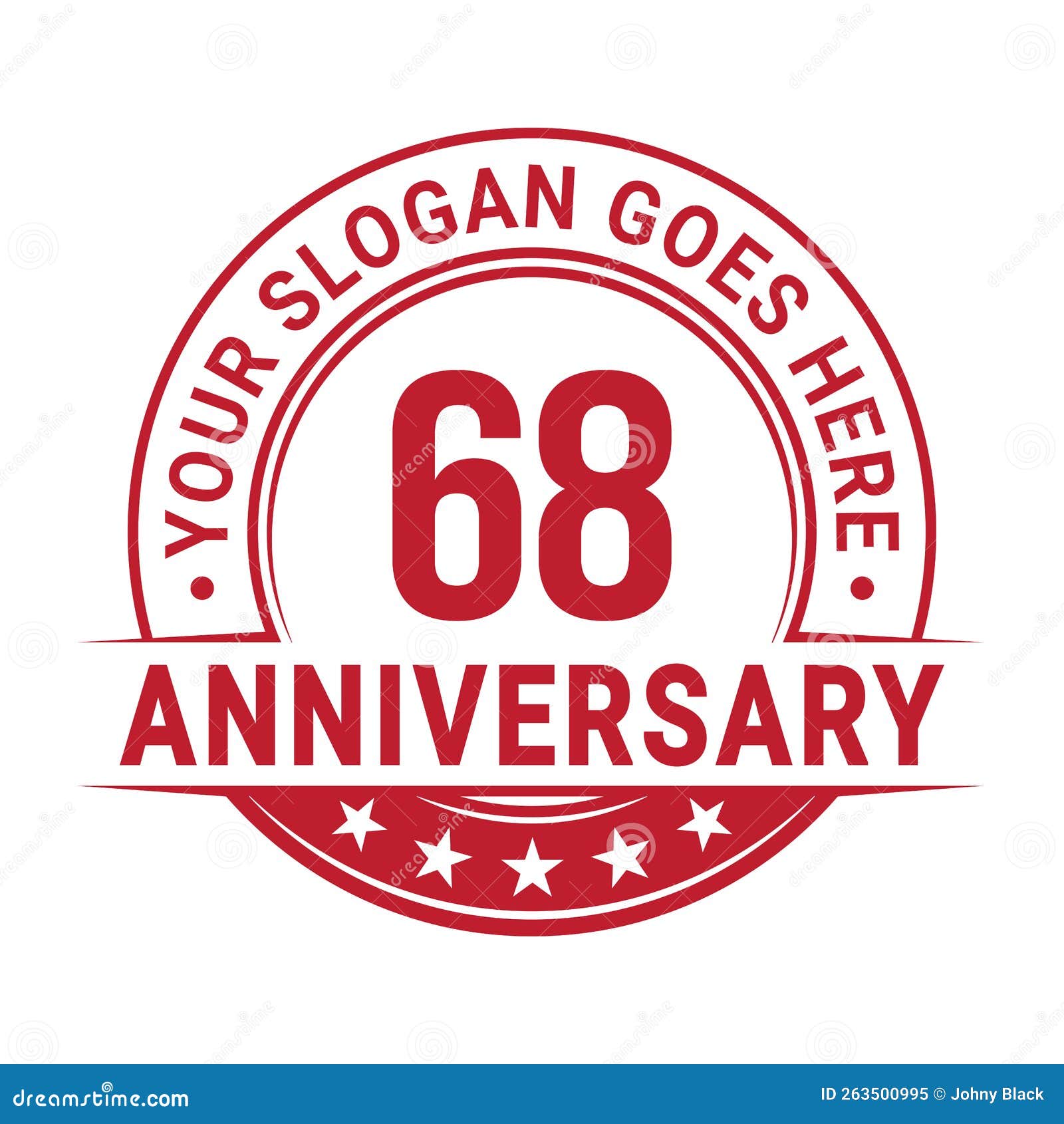 68 Years Anniversary. 68th Anniversary Logo Design Template. Vector and ...