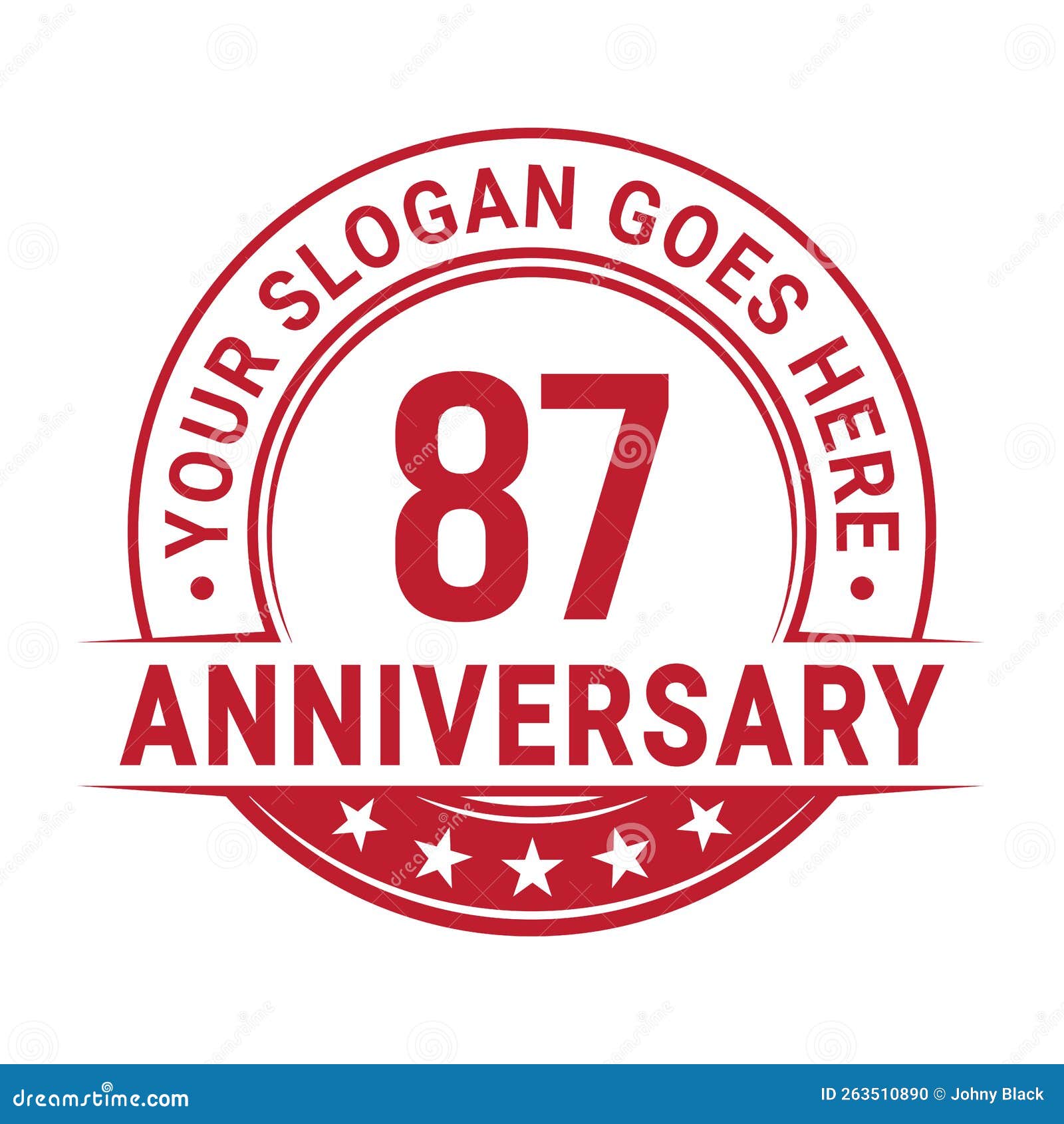 87 Years Anniversary. 87th Anniversary Logo Design Template. Vector and ...