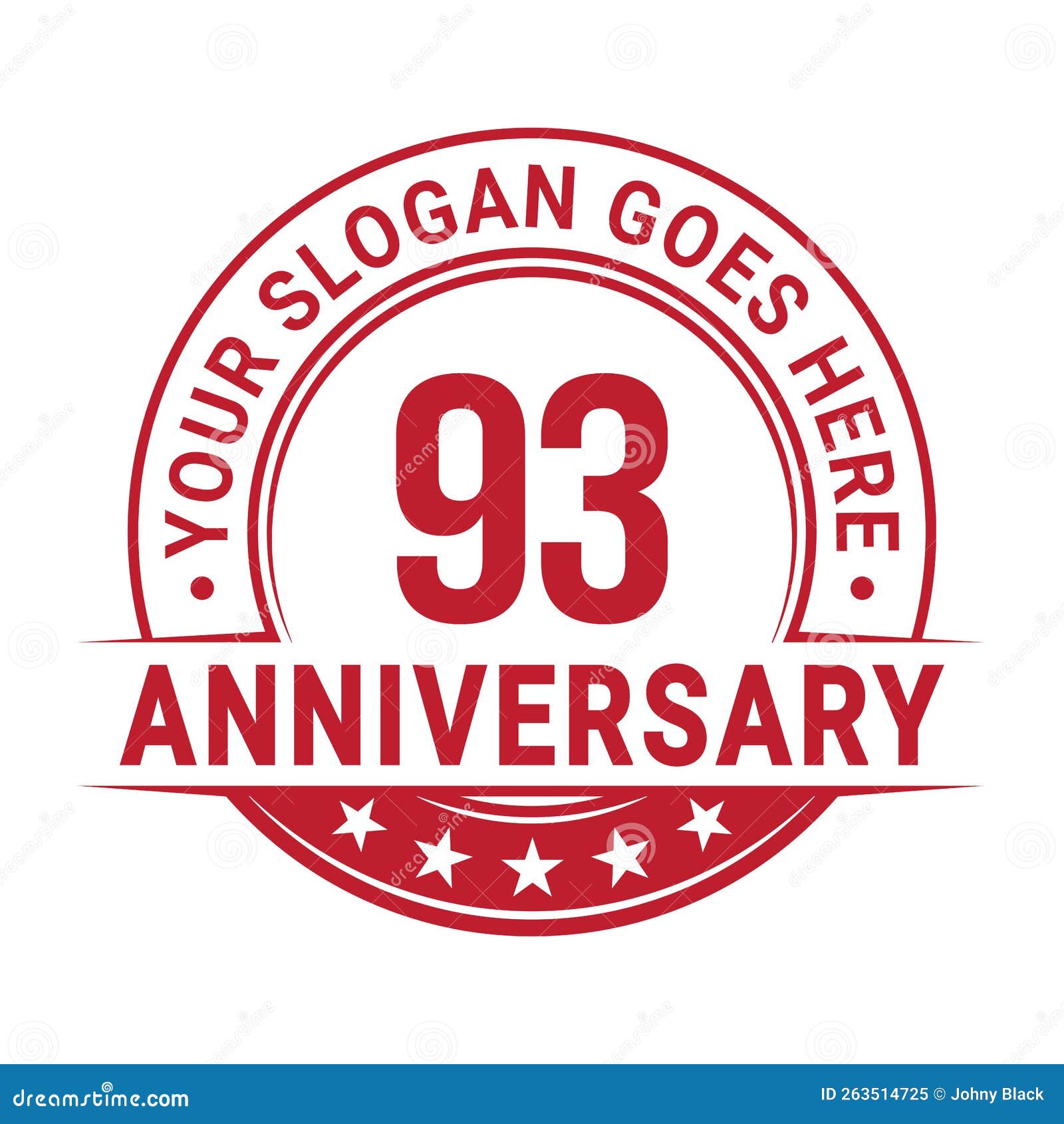 93 Years Anniversary. 93rd Anniversary Logo Design Template. Vector and ...