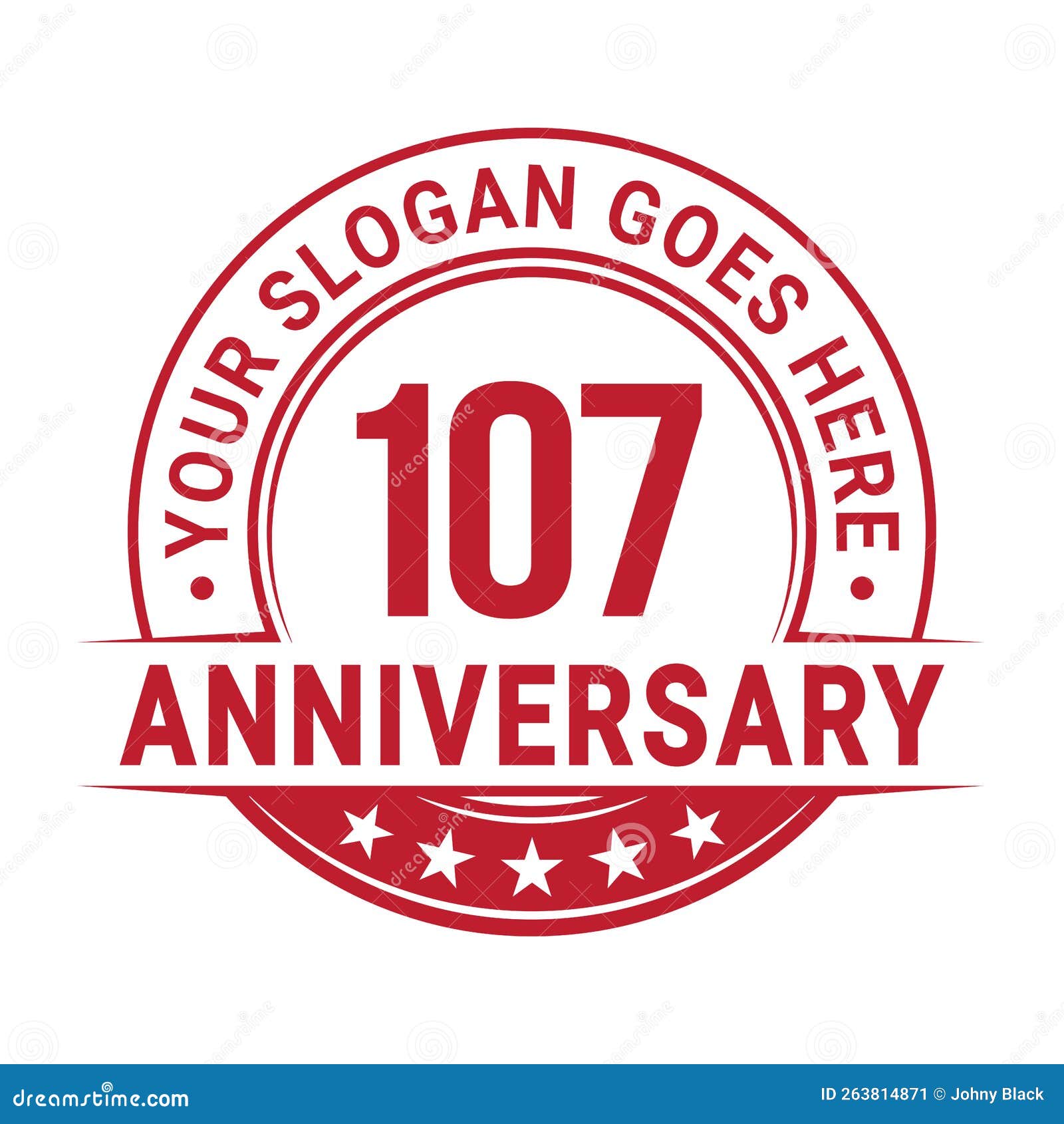 107 Years Anniversary. 107th Anniversary Logo Design Template. Vector ...
