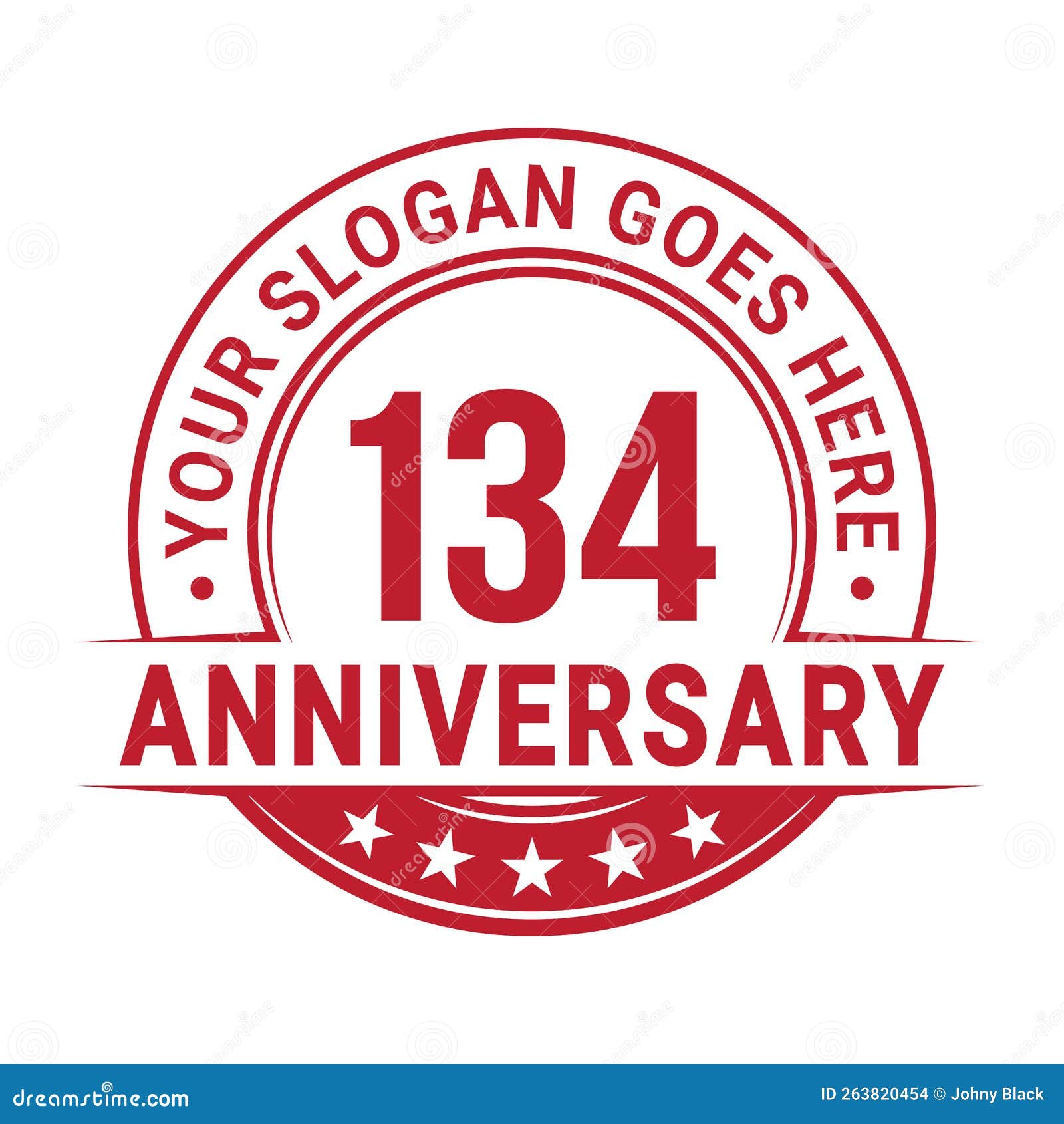 134 Years Anniversary. 134th Anniversary Logo Design Template. Vector ...