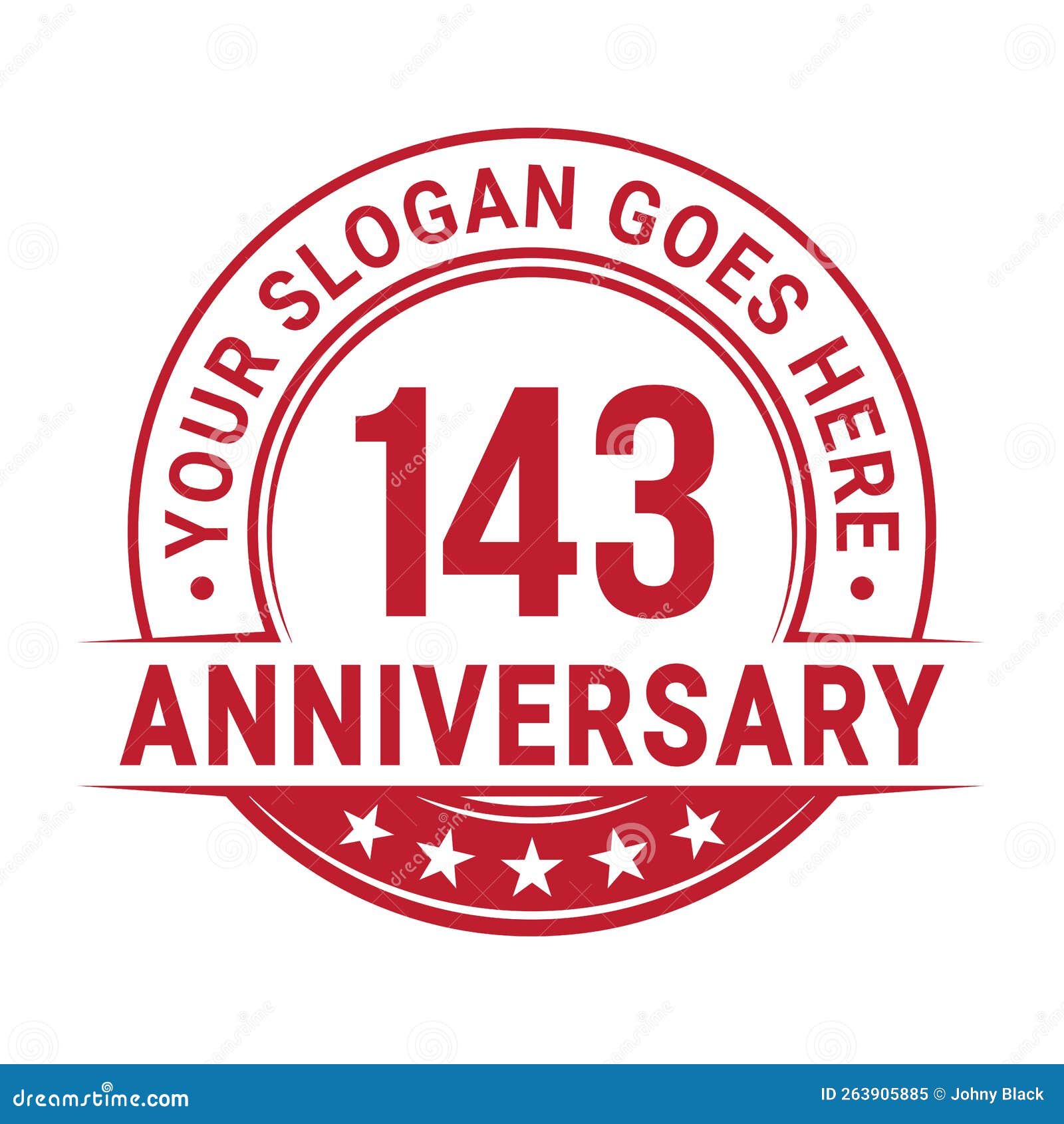 143 Years Anniversary. 143rd Anniversary Logo Design Template. Vector ...