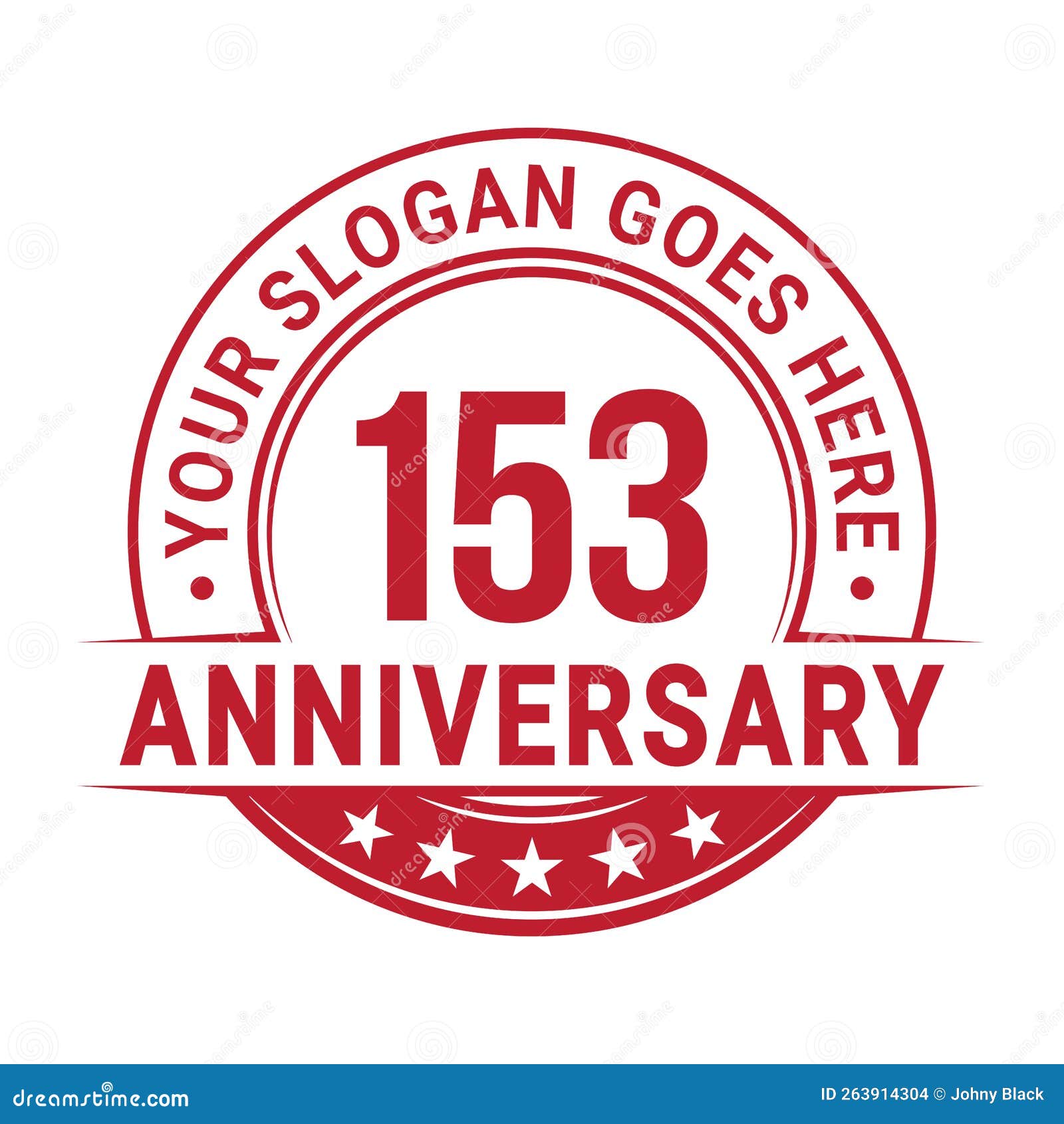 153 Years Anniversary. 153rd Anniversary Logo Design Template. Vector ...