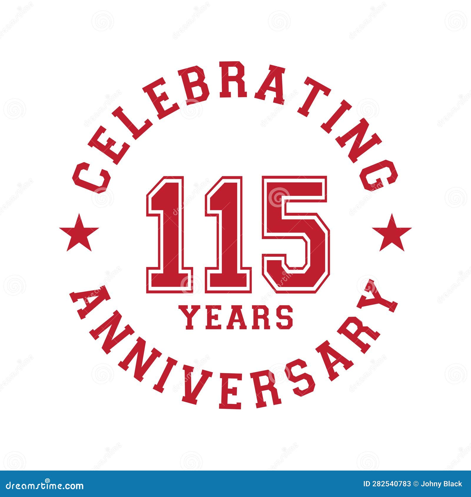 115 Years Anniversary Celebration Design Template. 115th Vector and ...