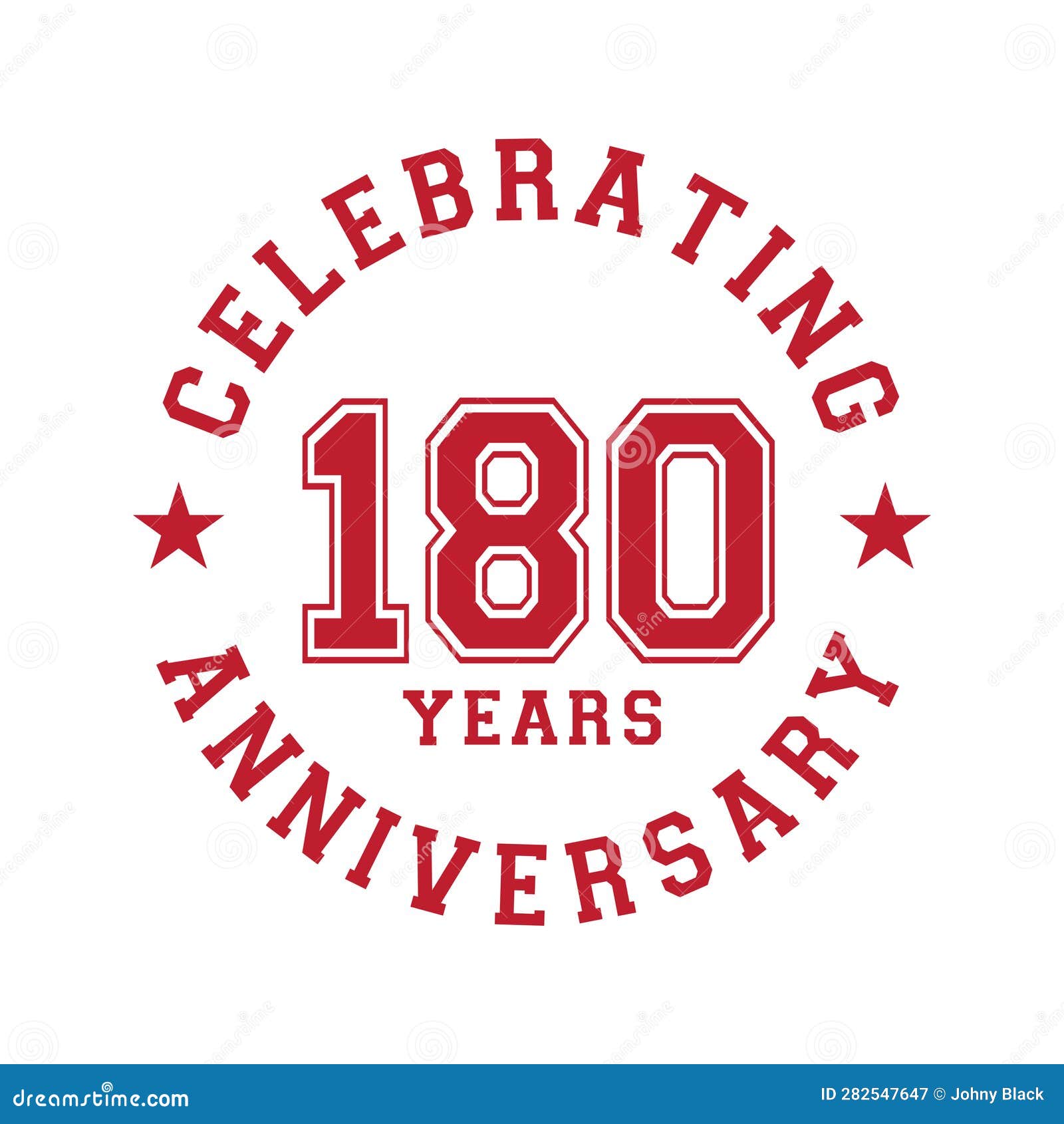 180 Years Anniversary Celebration Design Template. 180th Vector and ...