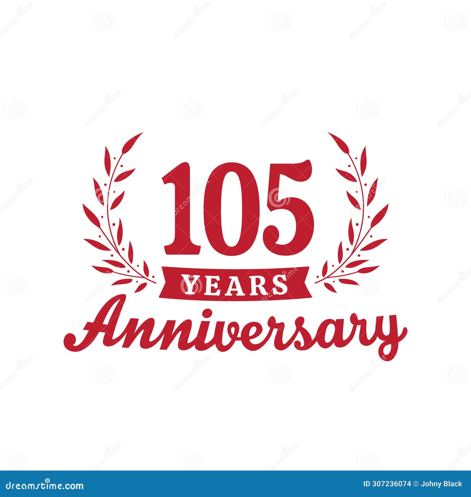 105 Years Anniversary Celebration Logotype. 105th Anniversary Logo ...