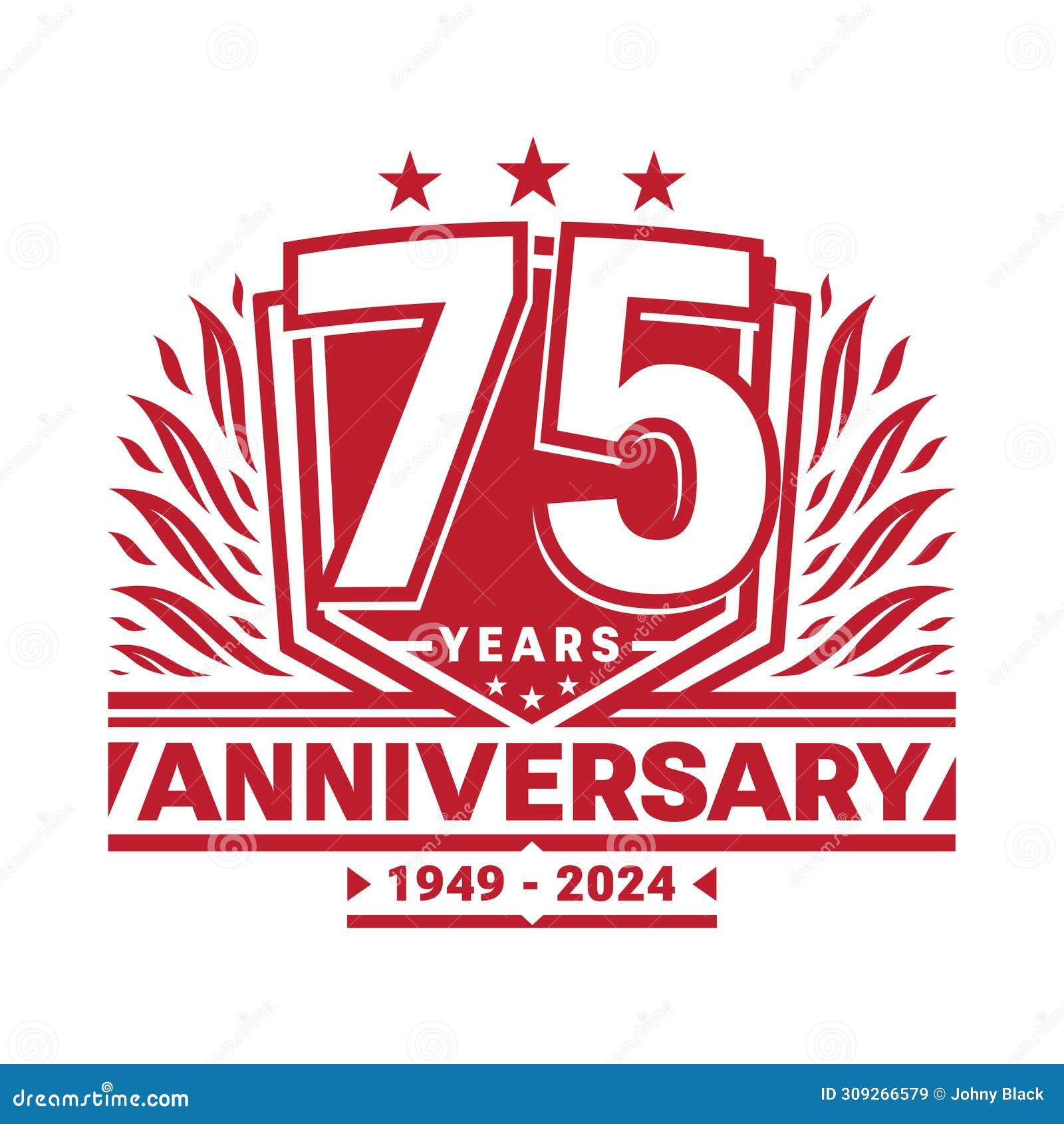 75 Years Anniversary Celebration Shield Design Template. 75th ...
