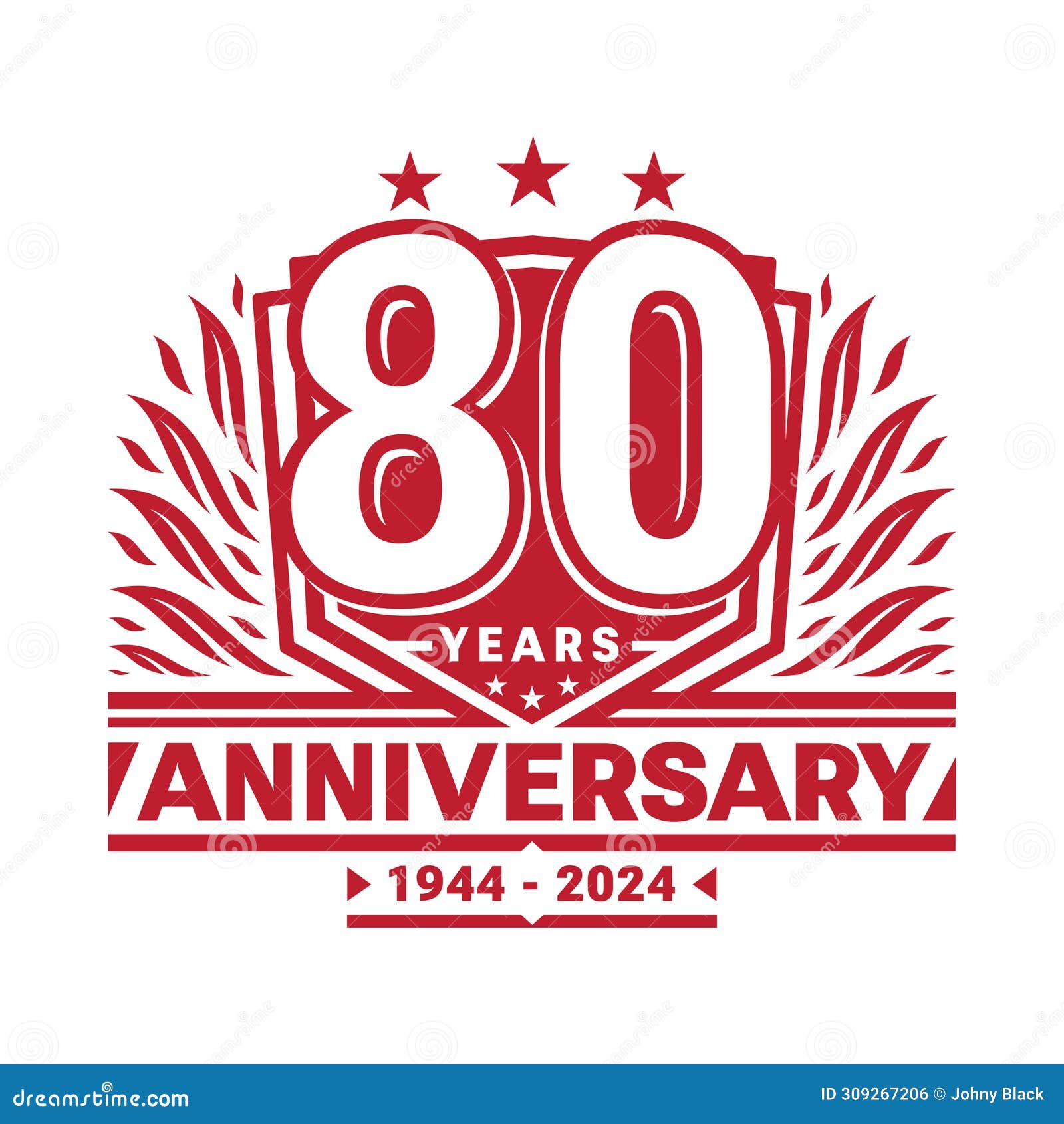 80 Years Anniversary Celebration Shield Design Template. 80th ...